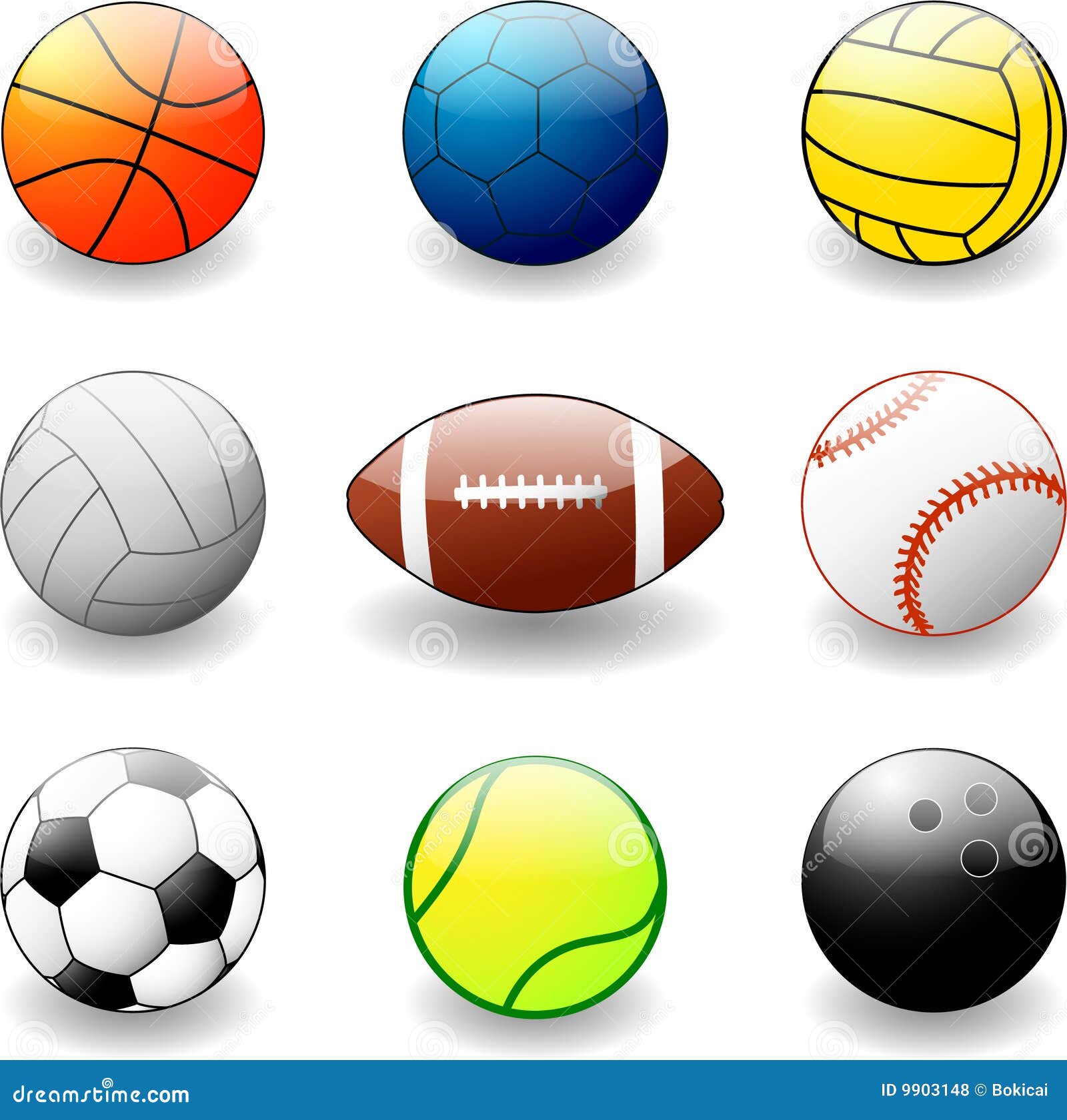 Balls for various sports stock vector. Illustration of athletic - 9903148