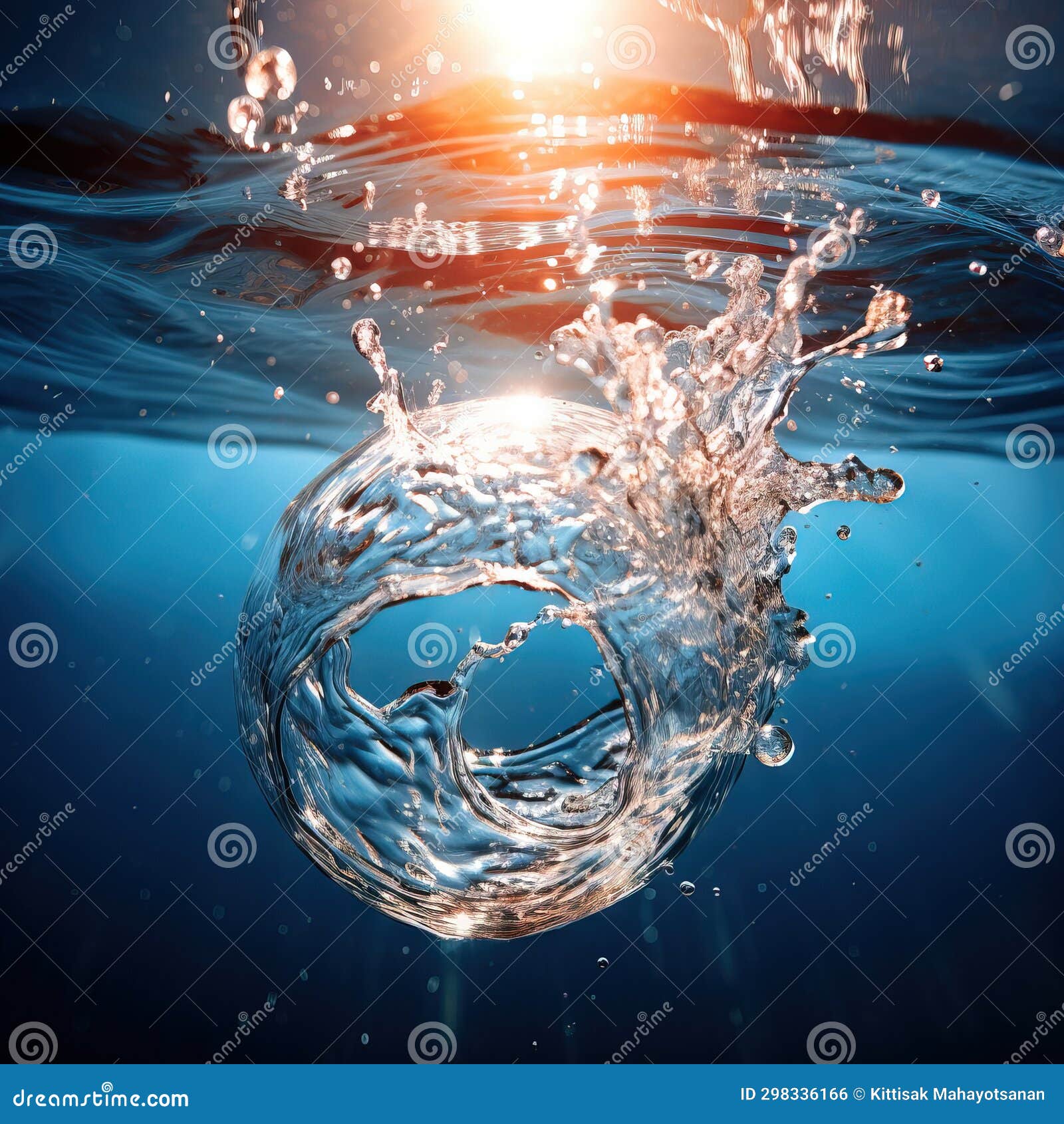 Balls of Water Suspended in Air with Ripples. Generative AI Stock ...