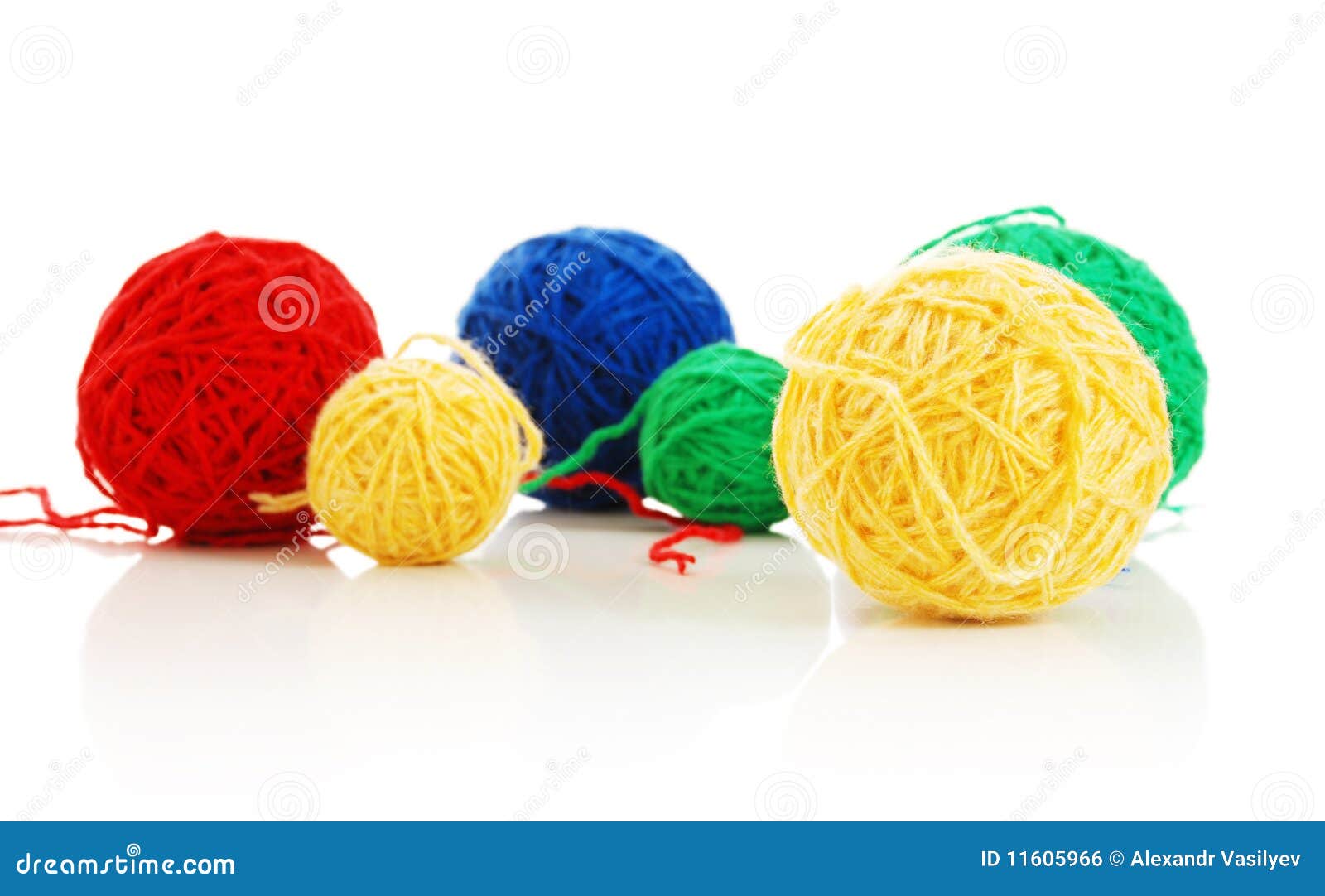 Balls of wool stock photo. Image of group, studio, green - 11605966