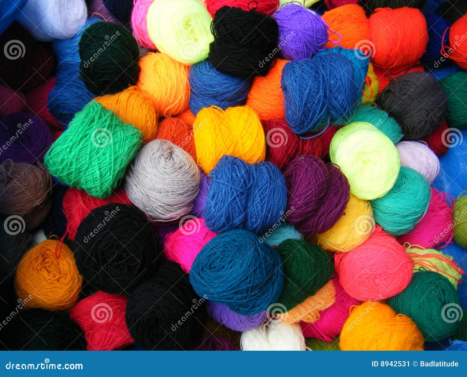 Balls of Wool stock image. Image of black, yellow, yarn - 8942531