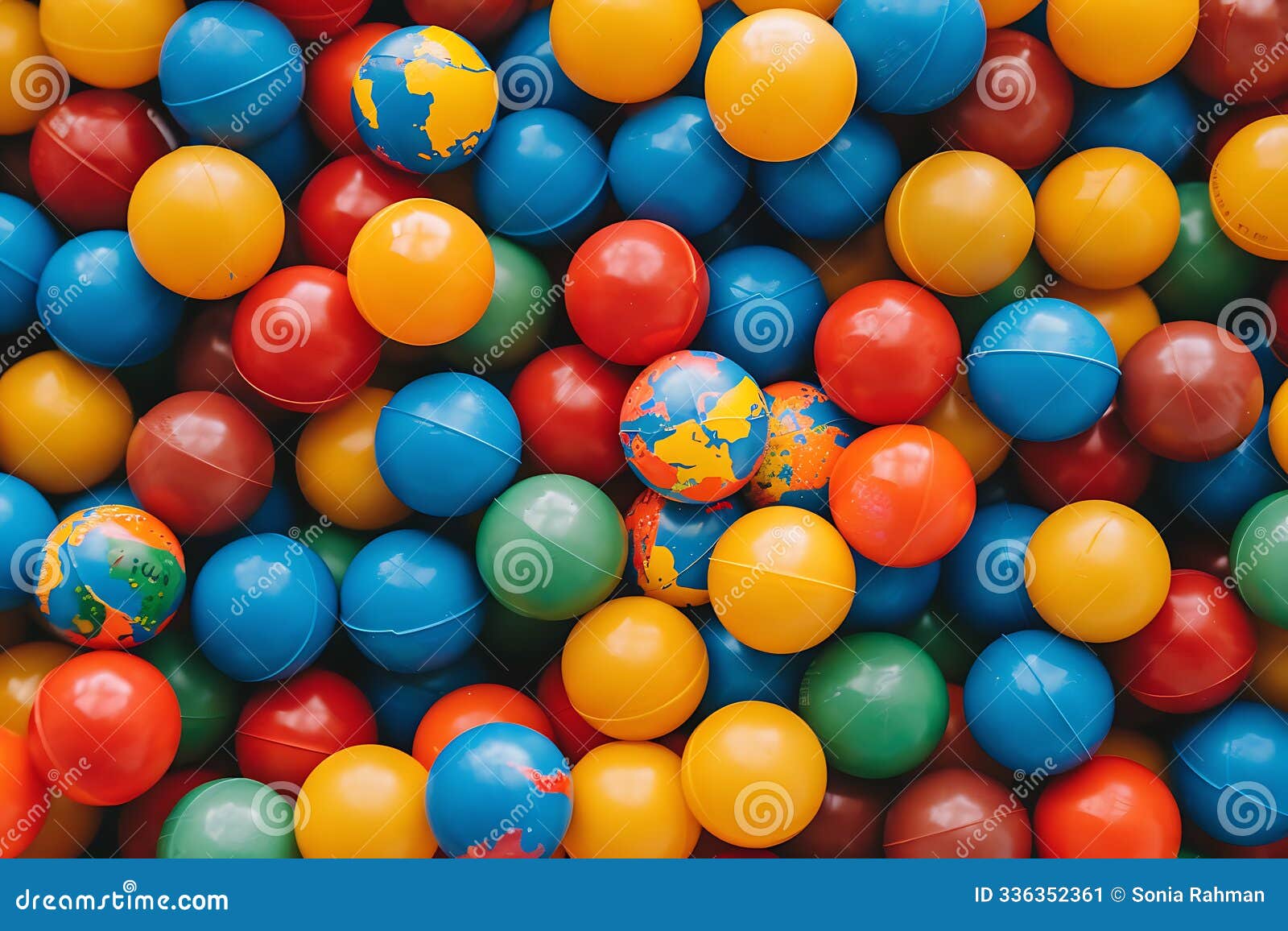 Balls with a world map stock illustration. Illustration of modern ...