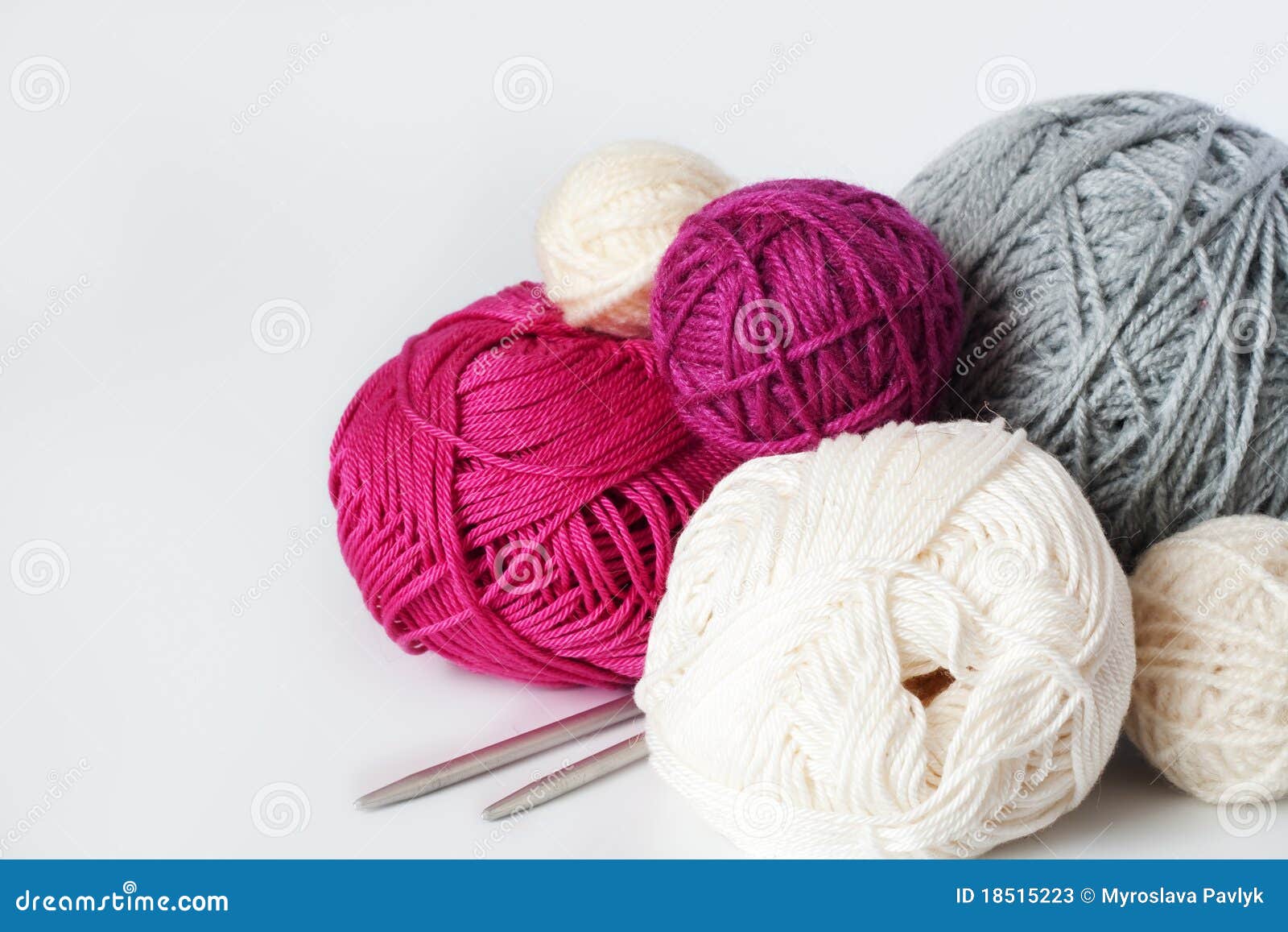 Balls of yarn for knitting stock image. Image of needles - 18515223
