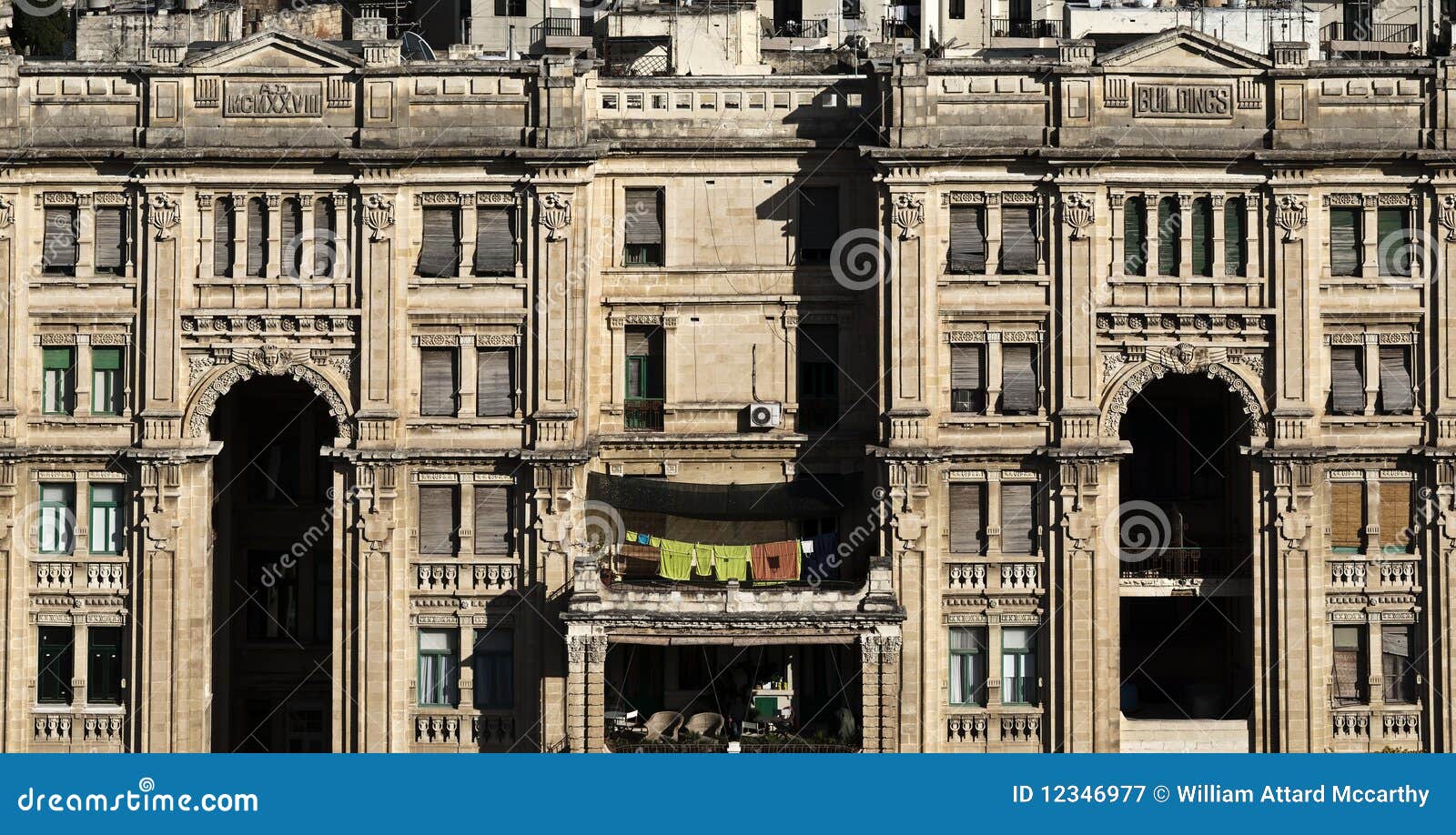 Balluta Buildings stock image. Image of block, detail - 12346977