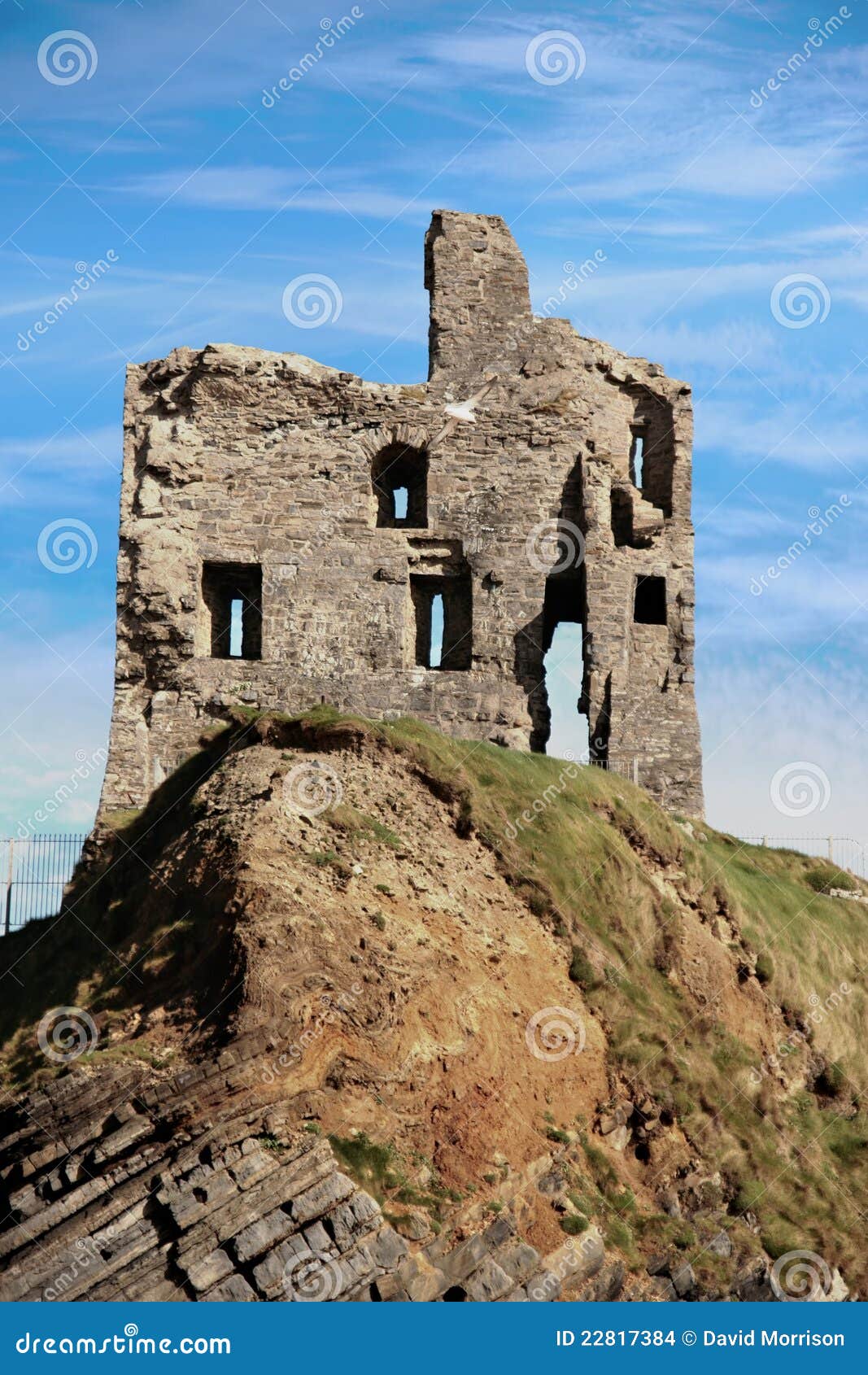 Ballybunion Castle Ruin on a Beautiful Rock Face Stock Photo - Image of ...