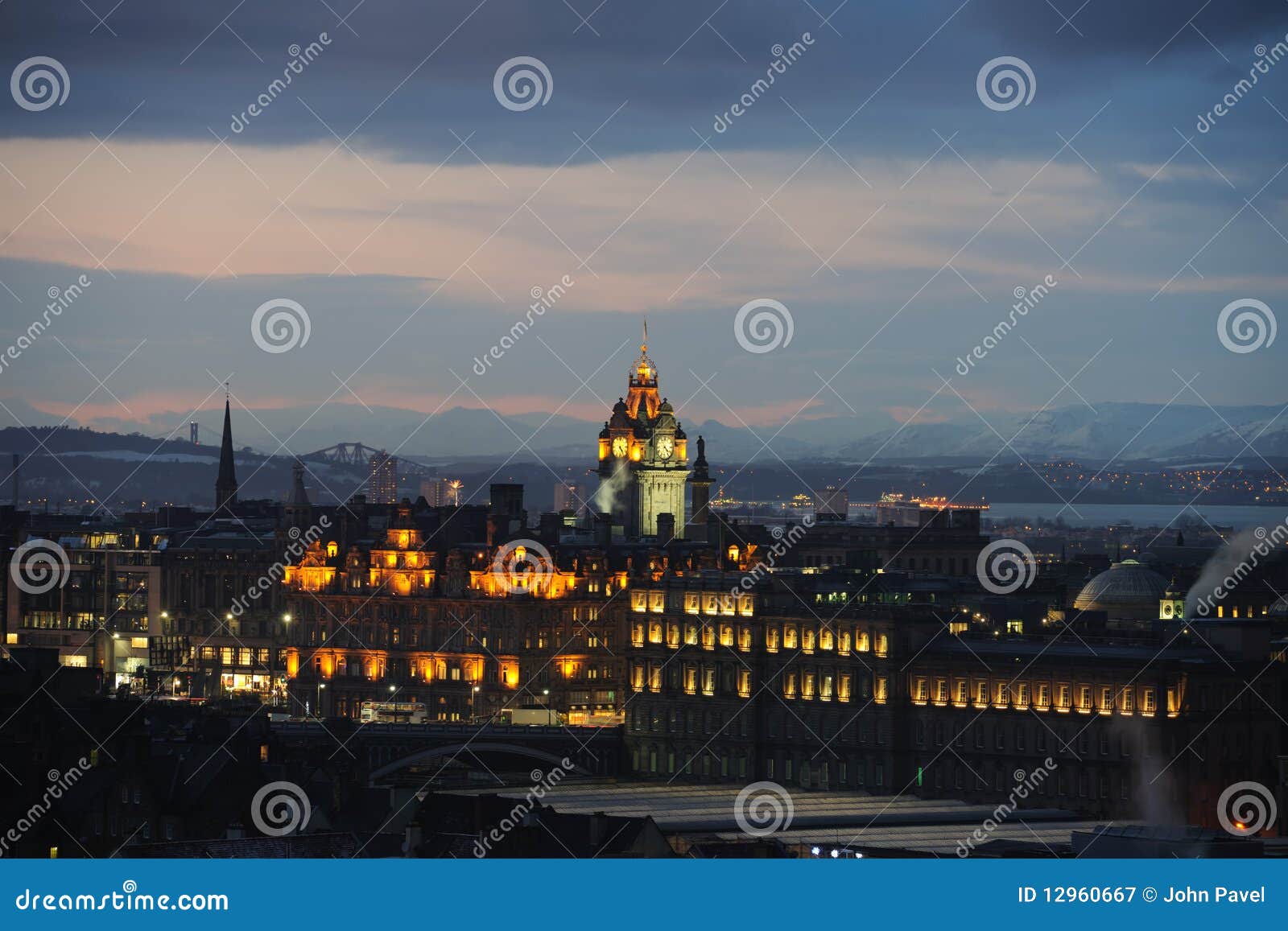 Balmoral Hotel, Edinburgh, Cotland, UK, at Dusk Stock Image - Image of ...
