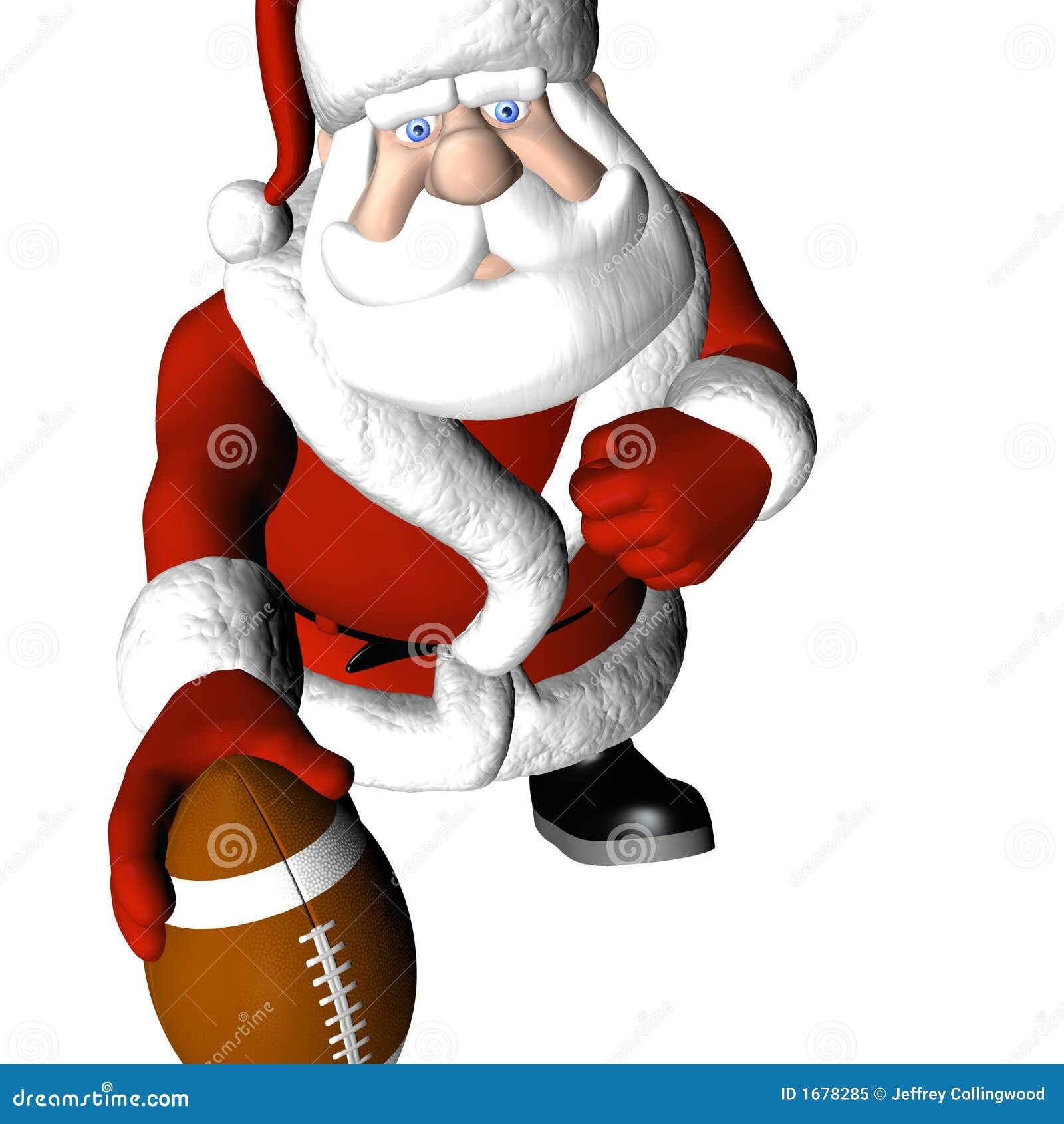 Balompié 3 de Santa stock de ilustración. Ilustración de pigskin - 1678285