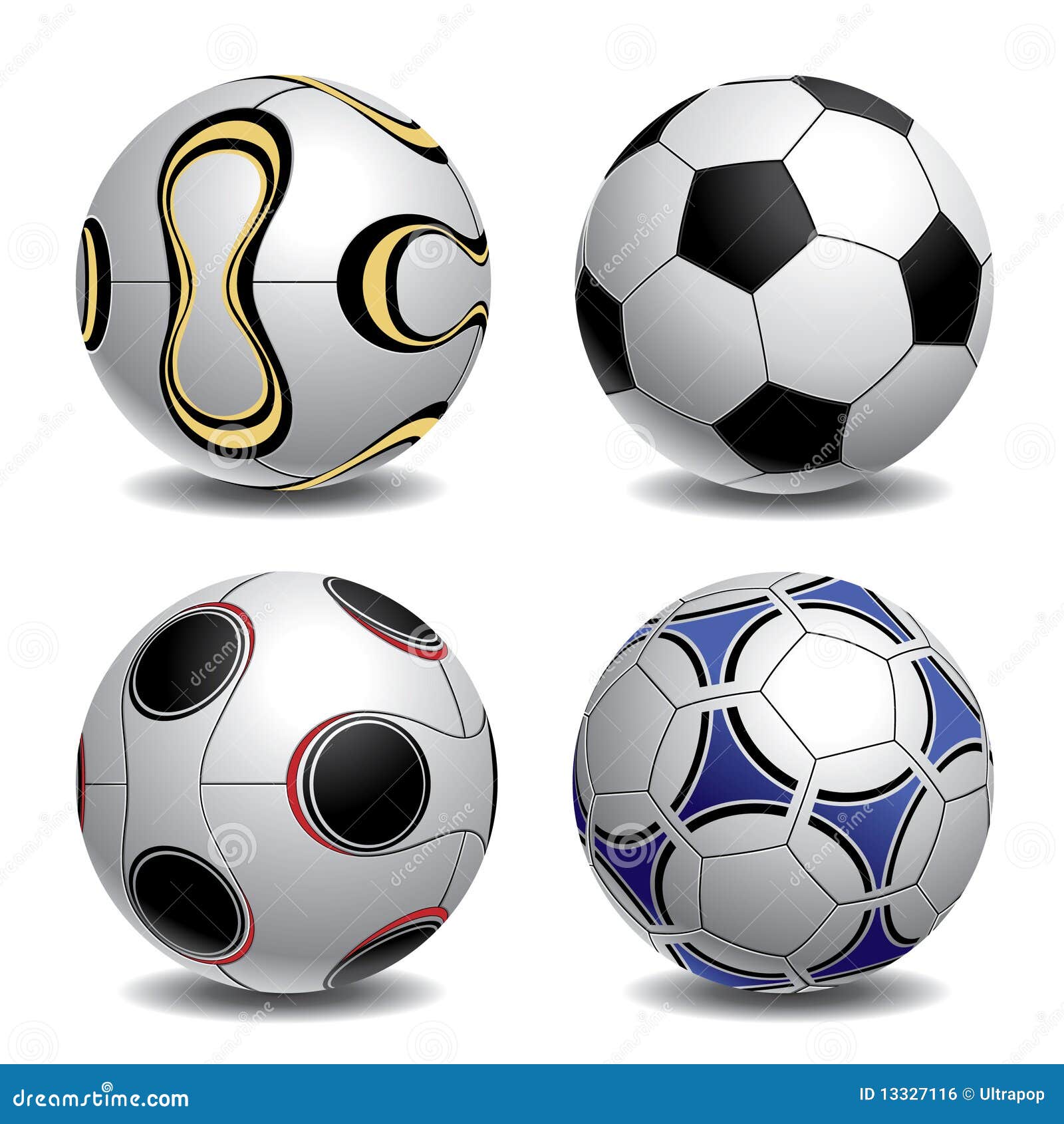 Balones De Fútbol 3d Imagen de archivo libre de regalías - Imagen: 13327116