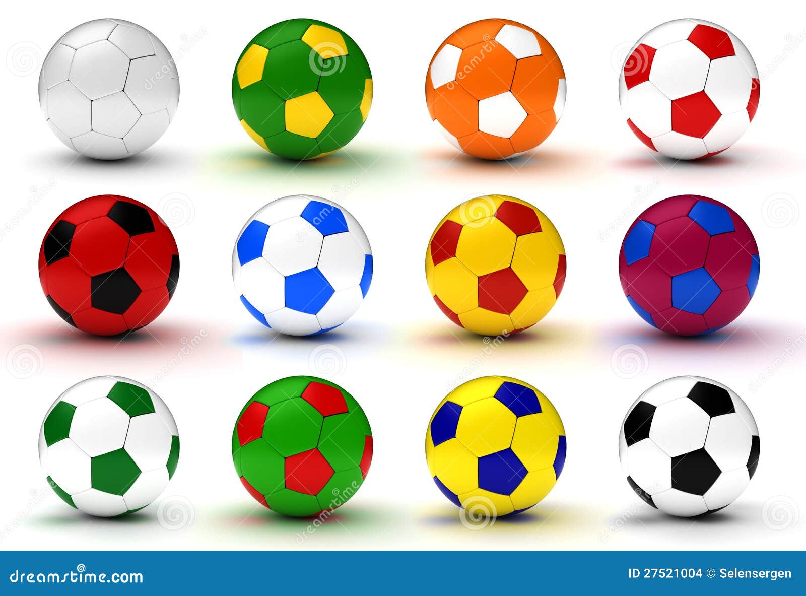 Balones De Fútbol Coloridos Imagenes de archivo - Imagen: 27521004