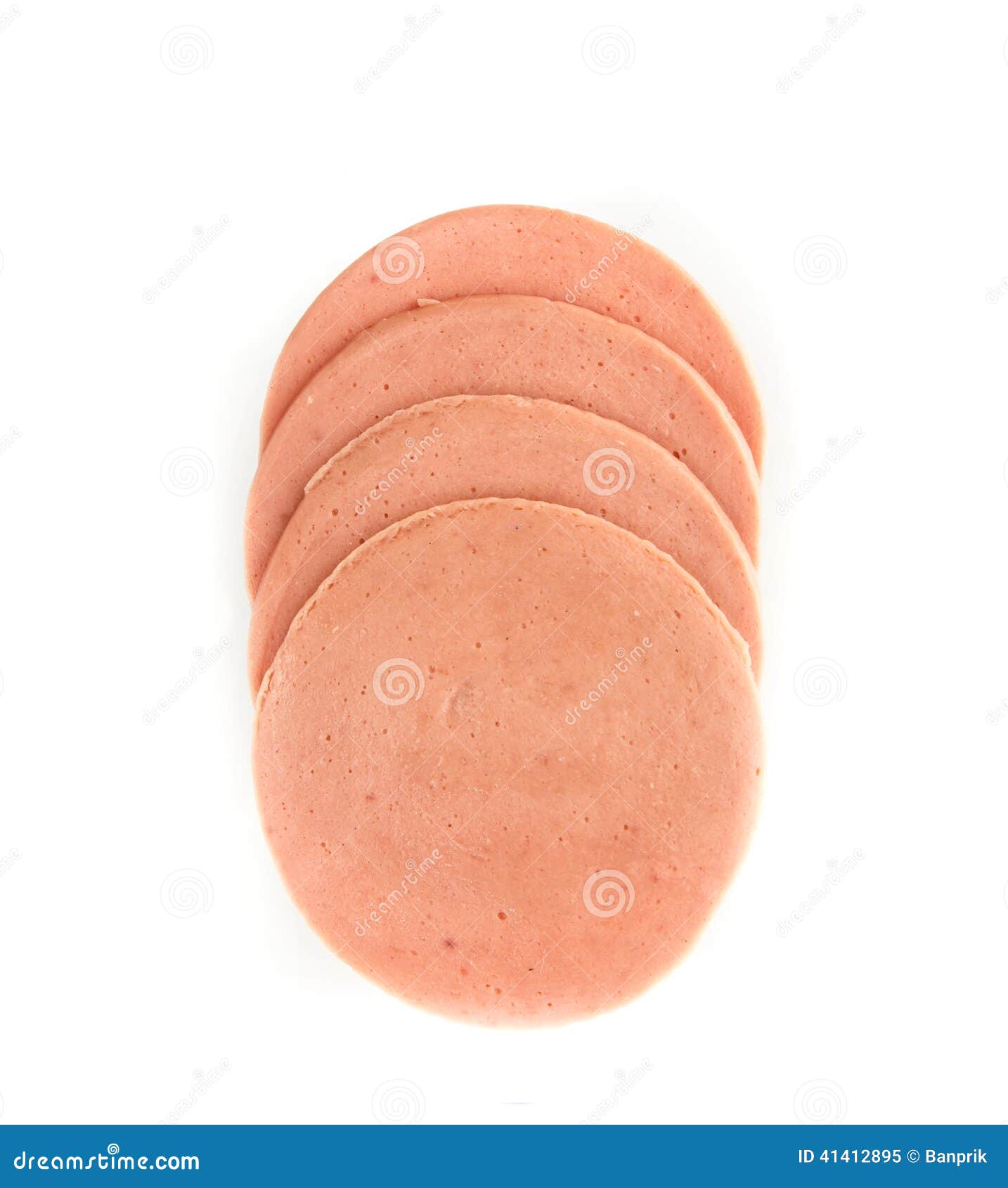 Baloney Sausage Slices on White Stock Image - Image of sliced, chicken ...