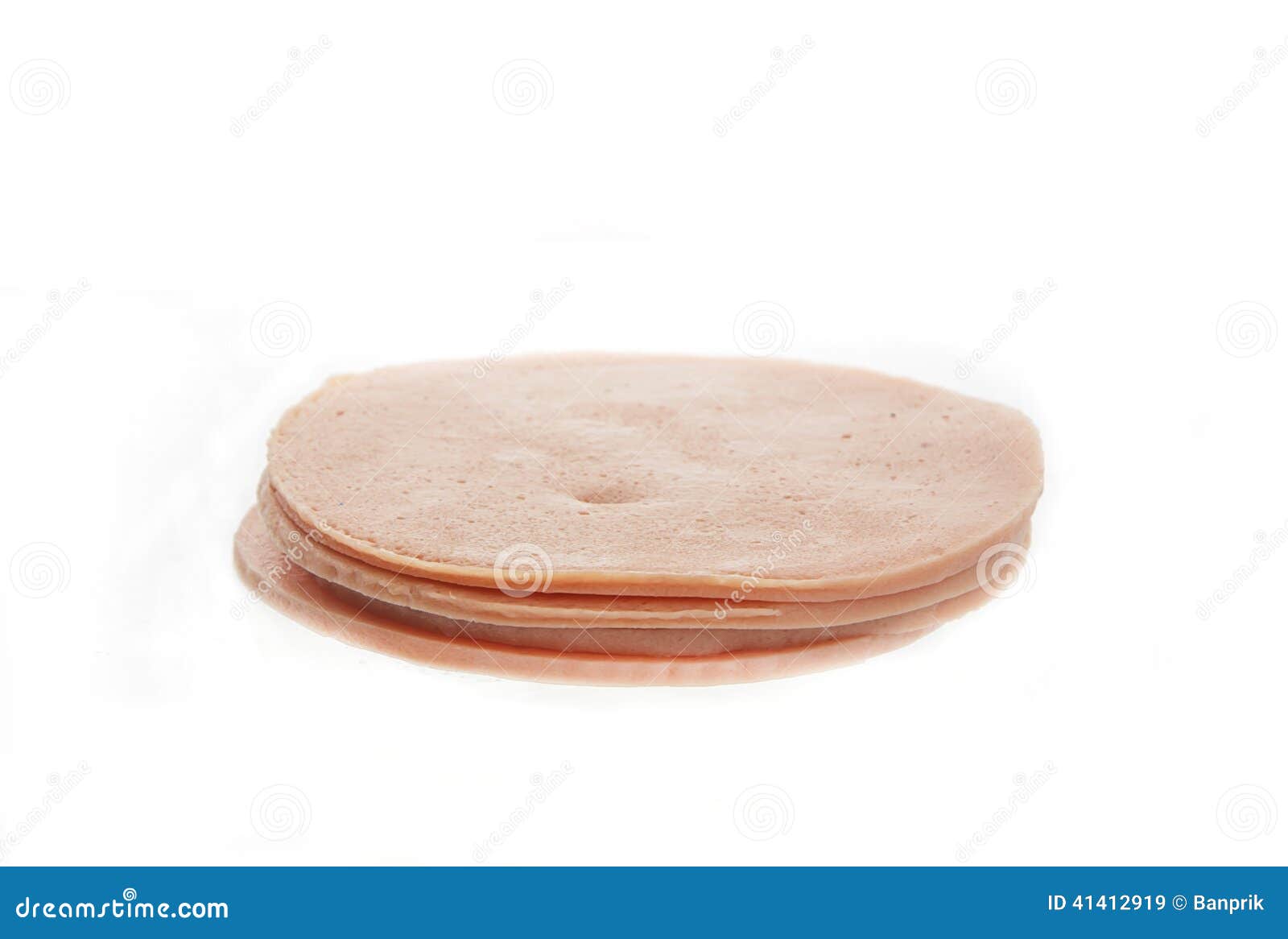 Baloney Sausage Slices on White Stock Image - Image of sandwich ...