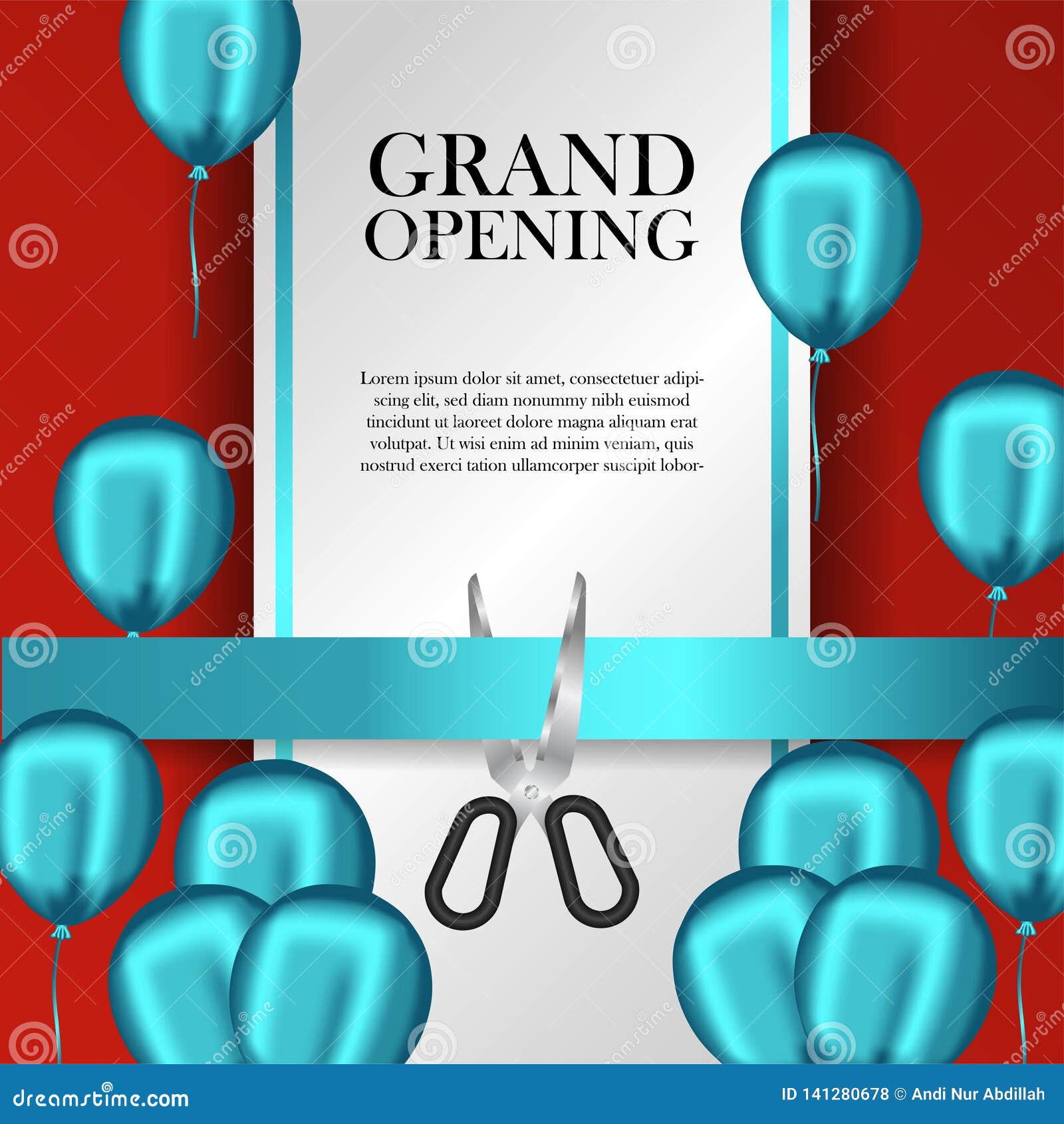 Grand Opening Cutting Blue Ribbon Luxury Party Celebration Stock ...