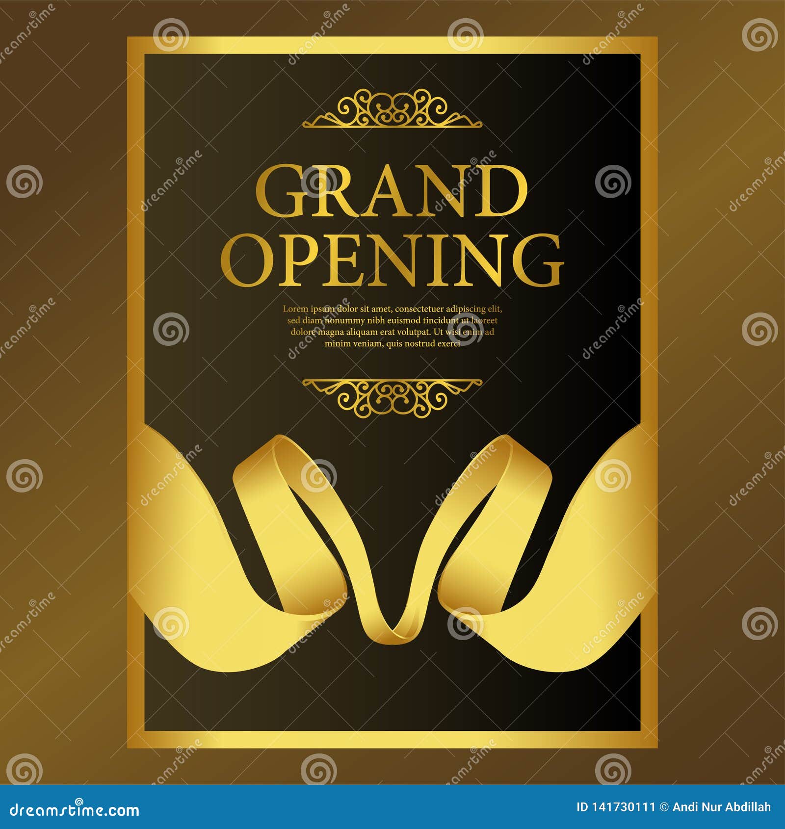 Special Luxury Grand Opening Party Celebration with Gold Ribbon Stock ...