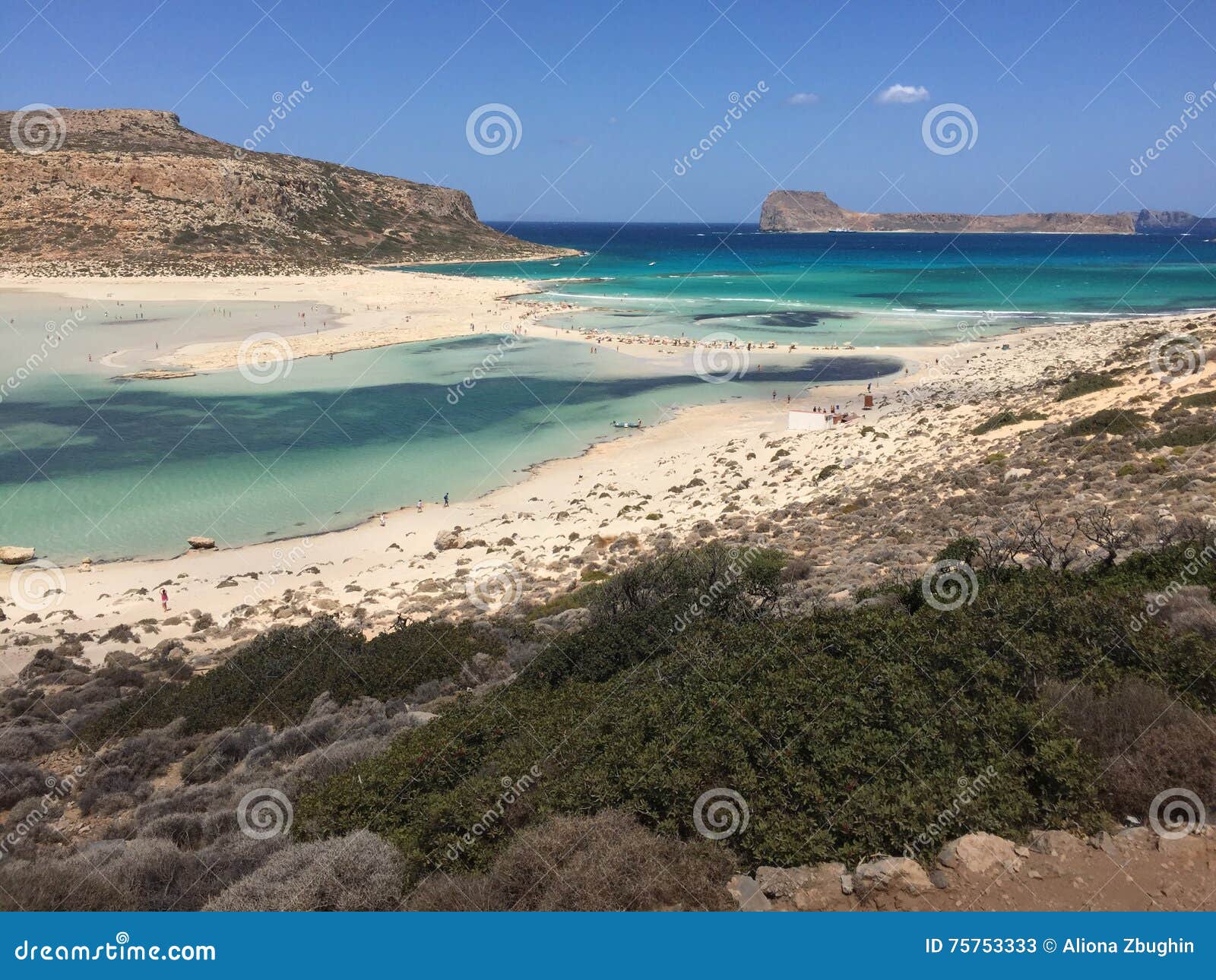 Balos Crete stock image. Image of peninsula, greek, beach - 75753333