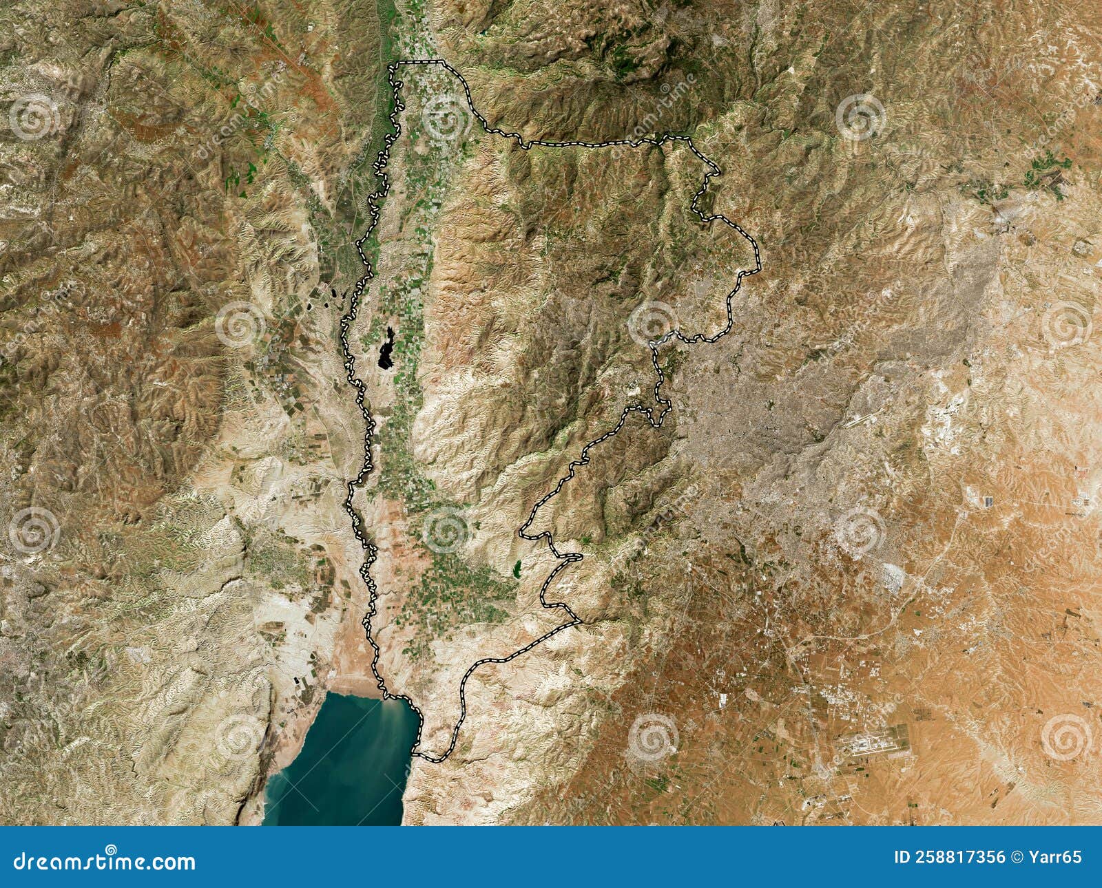 Balqa, Jordan. High-res Satellite. No Legend Stock Illustration ...