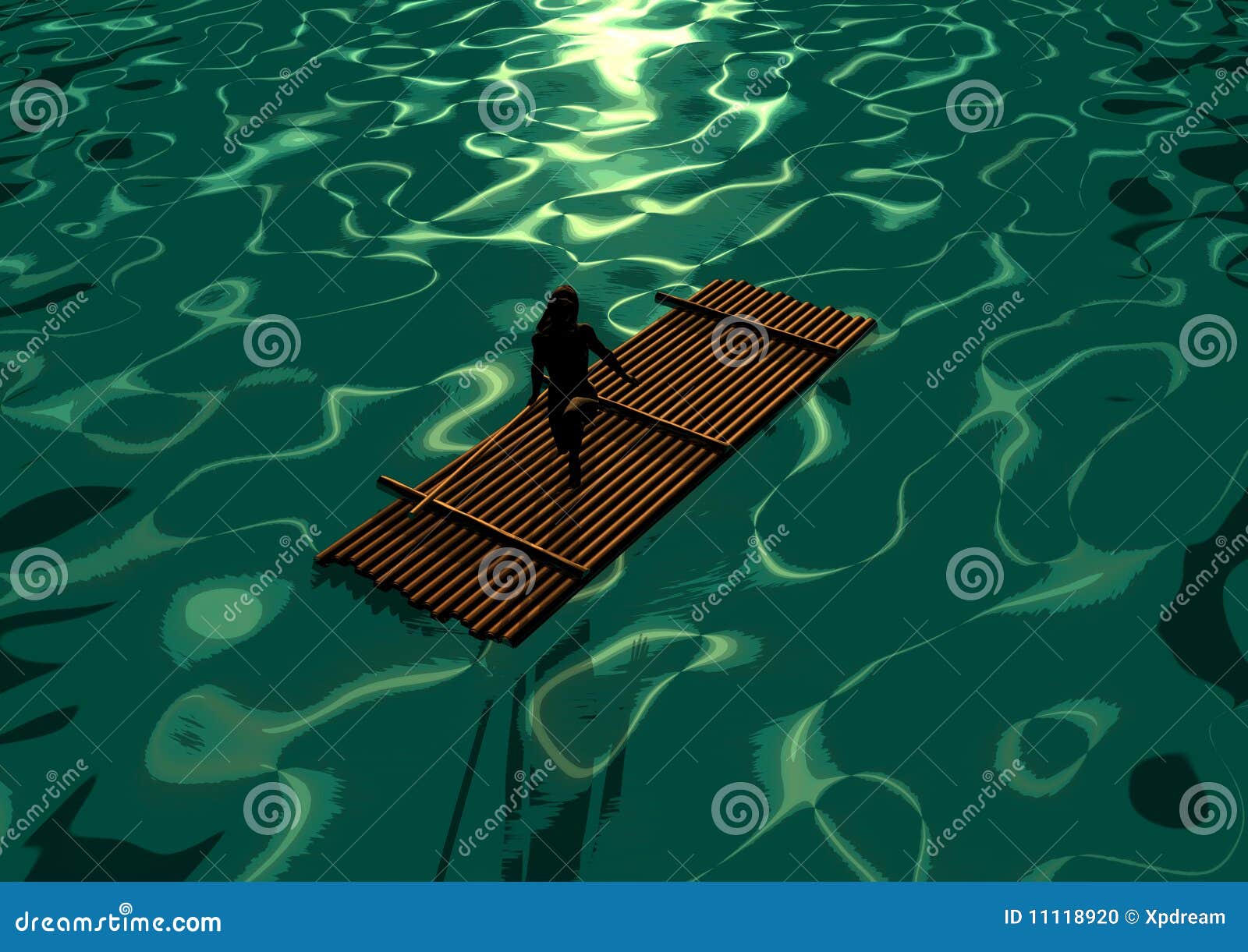 Balsa de madera stock de ilustración. Ilustración de hombre - 11118920