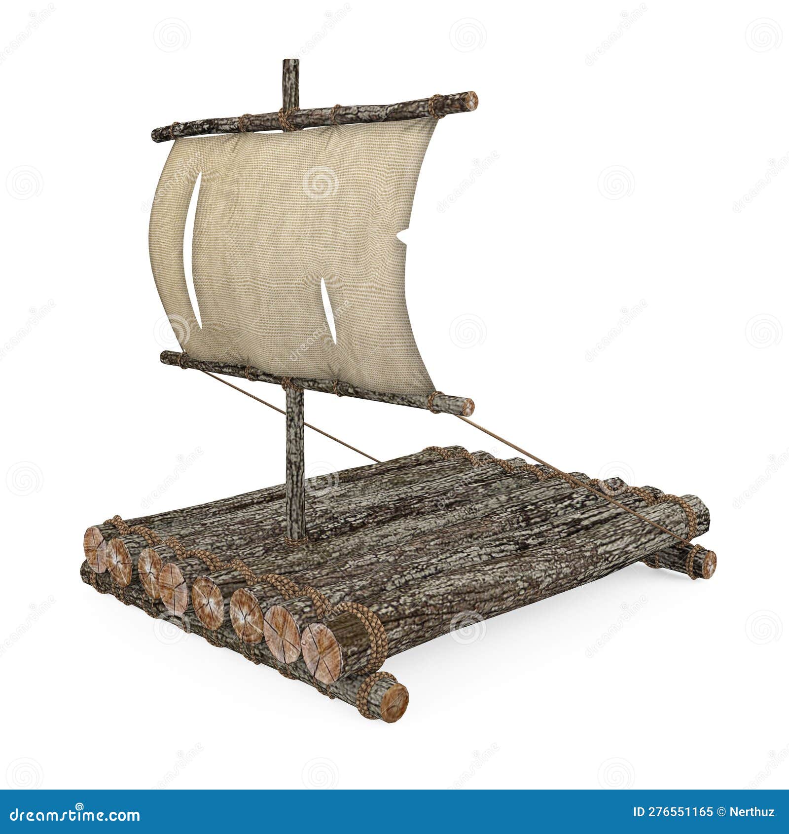 Balsa de madera aislada stock de ilustración. Ilustración de flotador ...