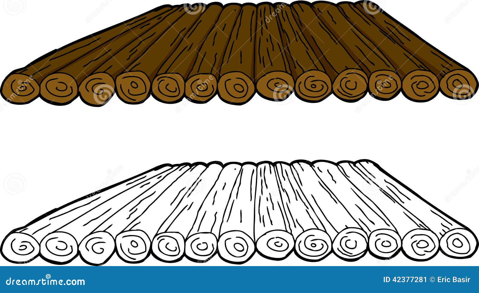 Balsa De Madera De La Historieta Ilustración del Vector - Ilustración ...
