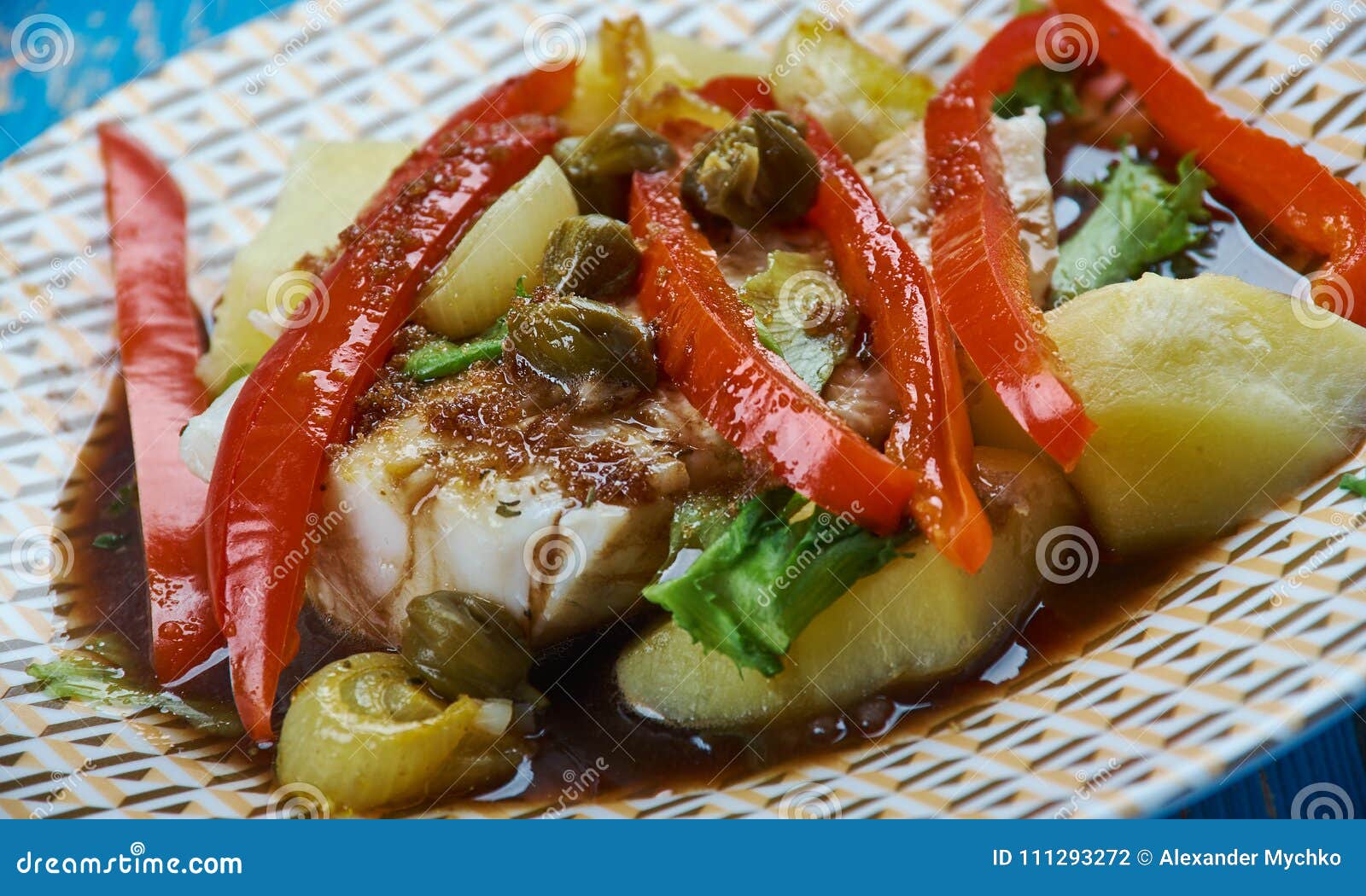 Balsamic Baked Cod stock photo. Image of healthy, basil - 111293272