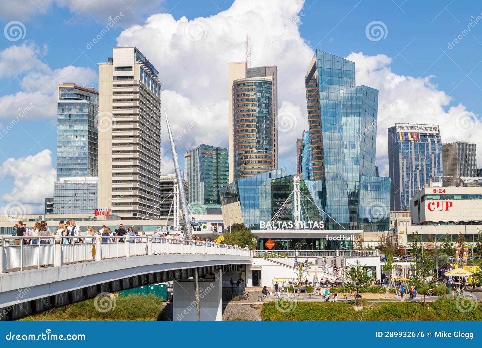 Baltasis Tiltas Bridge and Buildings Editorial Photo - Image of tiltas ...