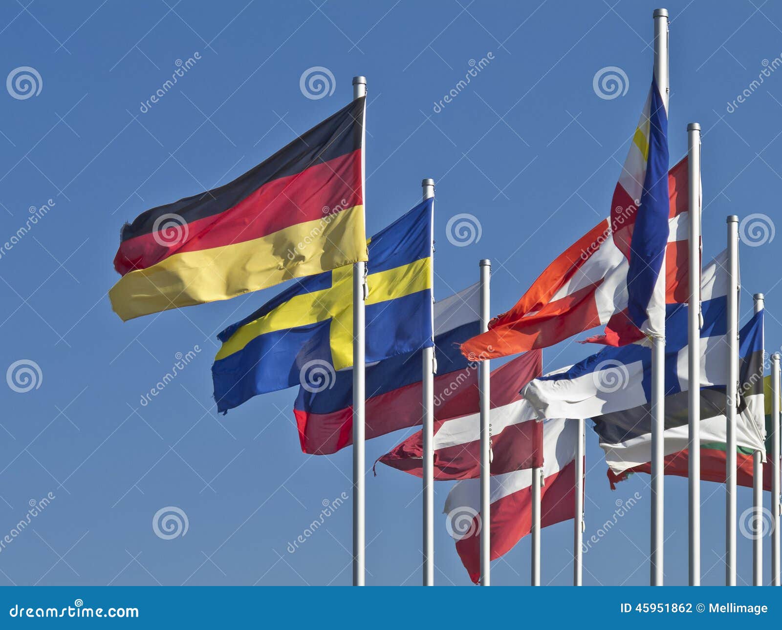 Baltic Flags stock photo. Image of germany, fluttering - 45951862