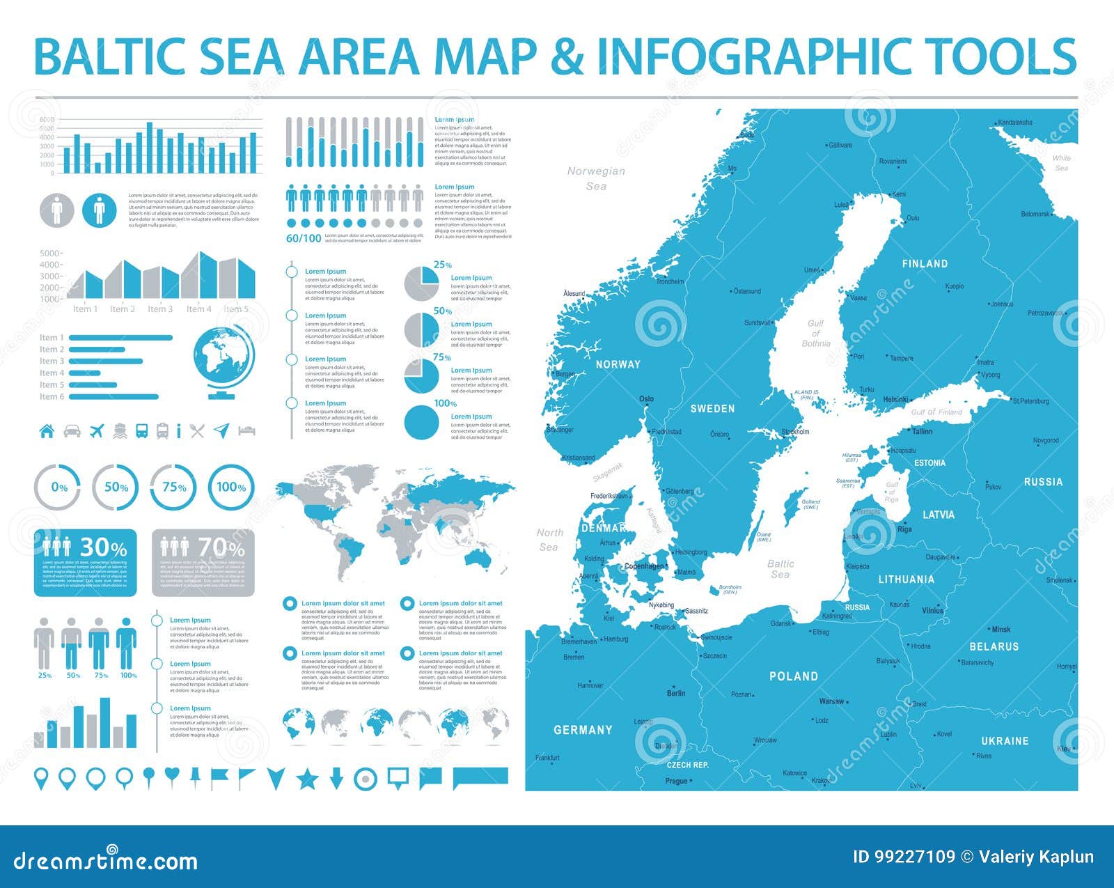 Baltic Sea Area Map - Info Graphic Vector Illustration Stock ...