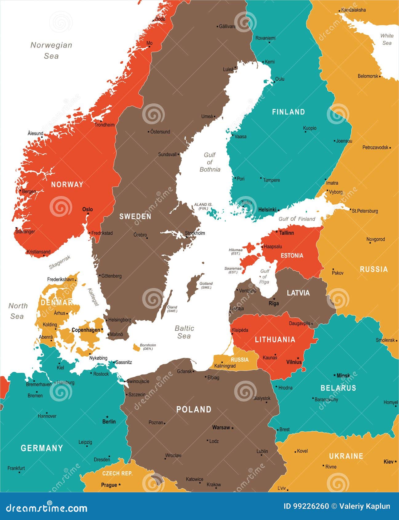 Baltic Sea Area Map - Vector Illustration Stock Illustration ...