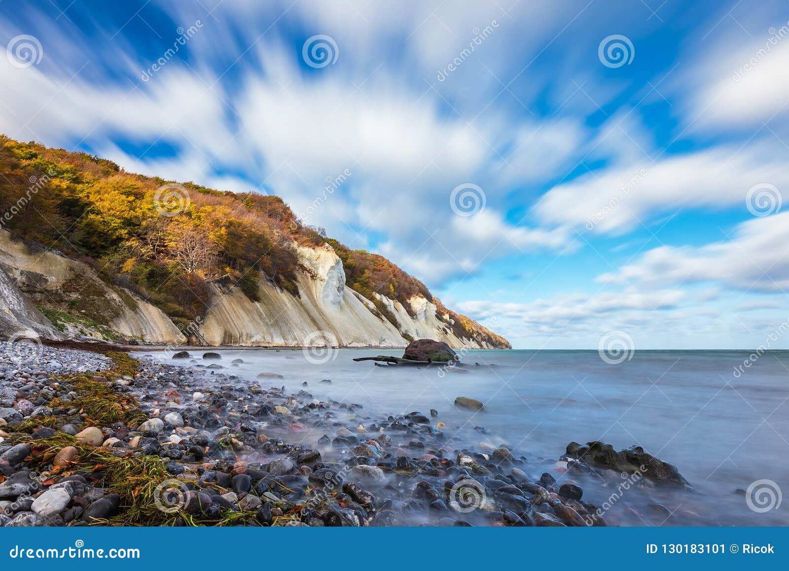 Baltic Sea Coast on the Island Moen in Denmark Stock Image - Image of ...