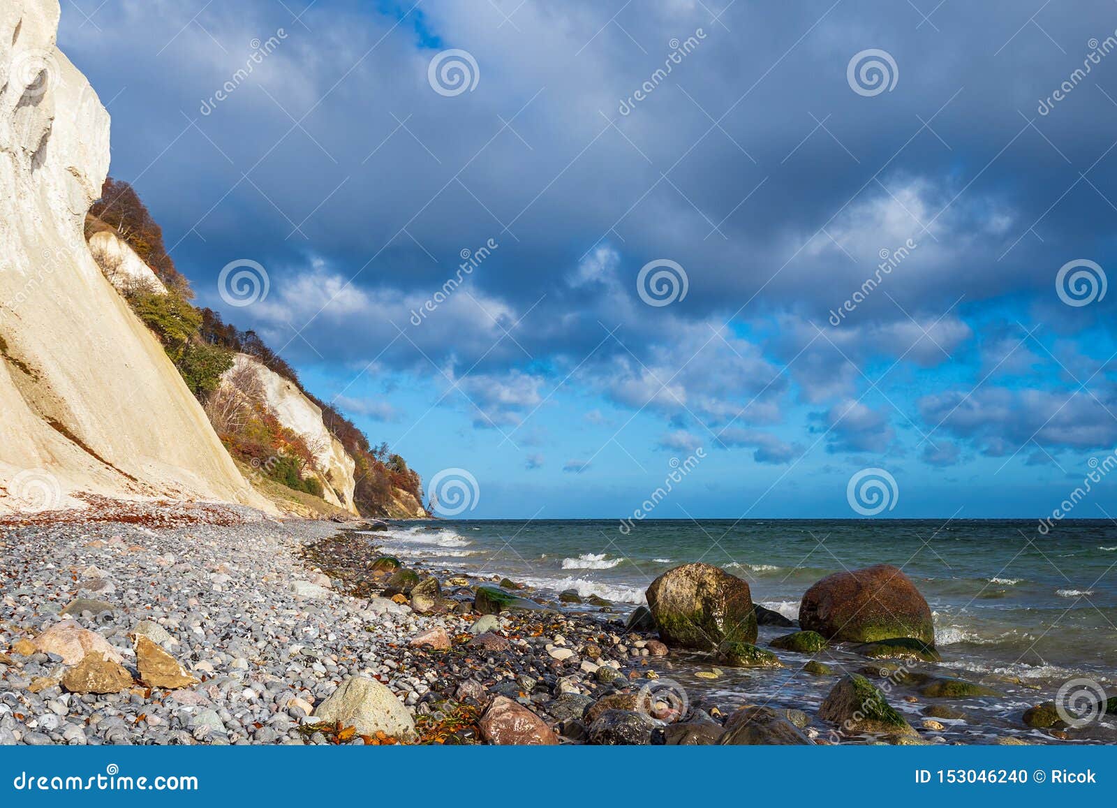 Baltic Sea Coast on the Island Moen in Denmark Stock Photo - Image of ...