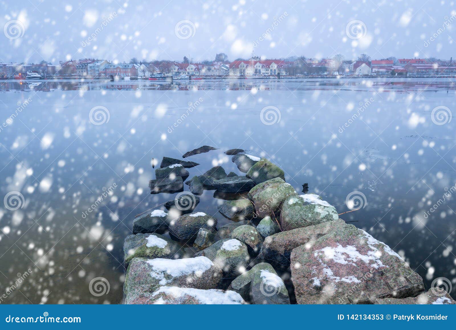 Baltic Sea Coast Near Solvesborg in Winter, Sweden Stock Image - Image ...