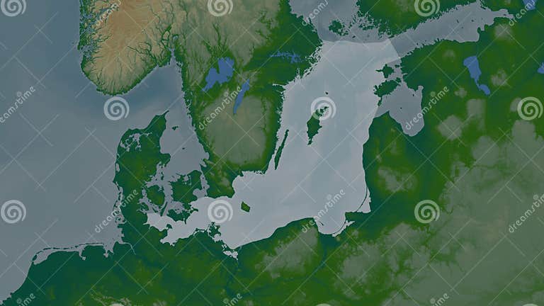 Baltic Sea, Excluding Sub-basins Highlighted. Physical Map Stock ...