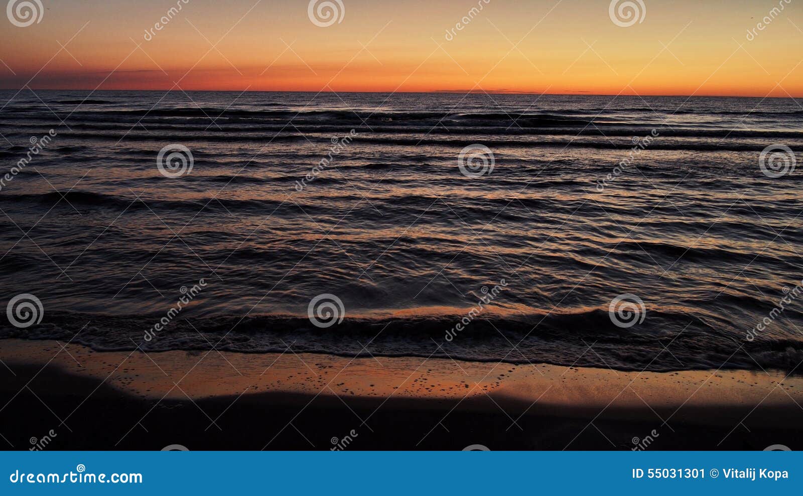 Sea after sunset stock image. Image of coast, marine - 55031301
