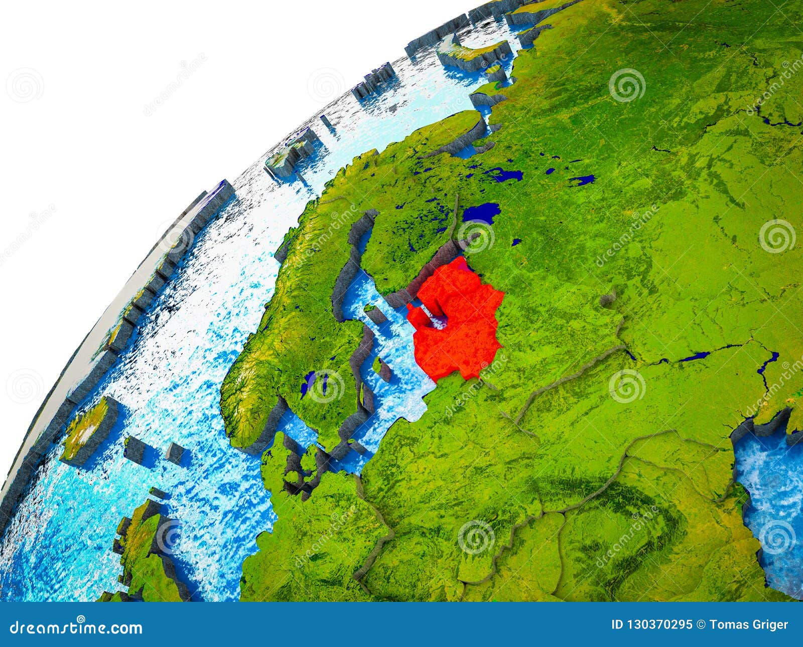 Baltic States on 3D Earth stock illustration. Illustration of baltics ...
