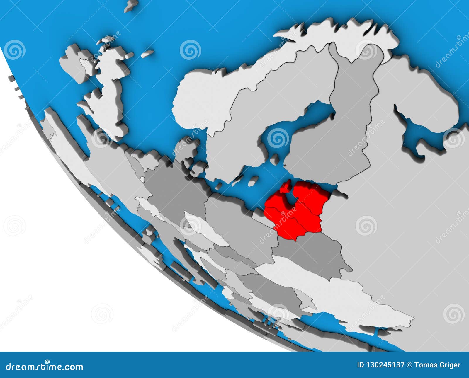Baltic States on 3D globe stock illustration. Illustration of countries ...