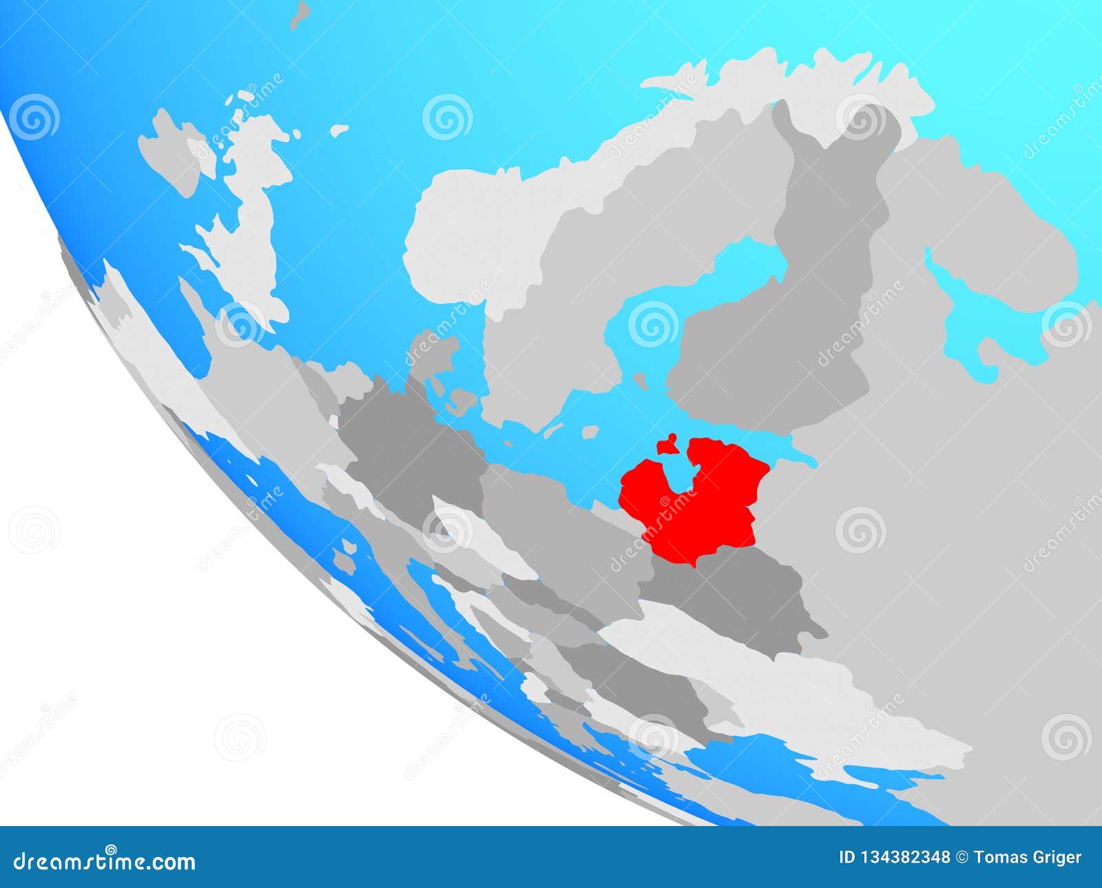 Baltic States on globe stock illustration. Illustration of country ...