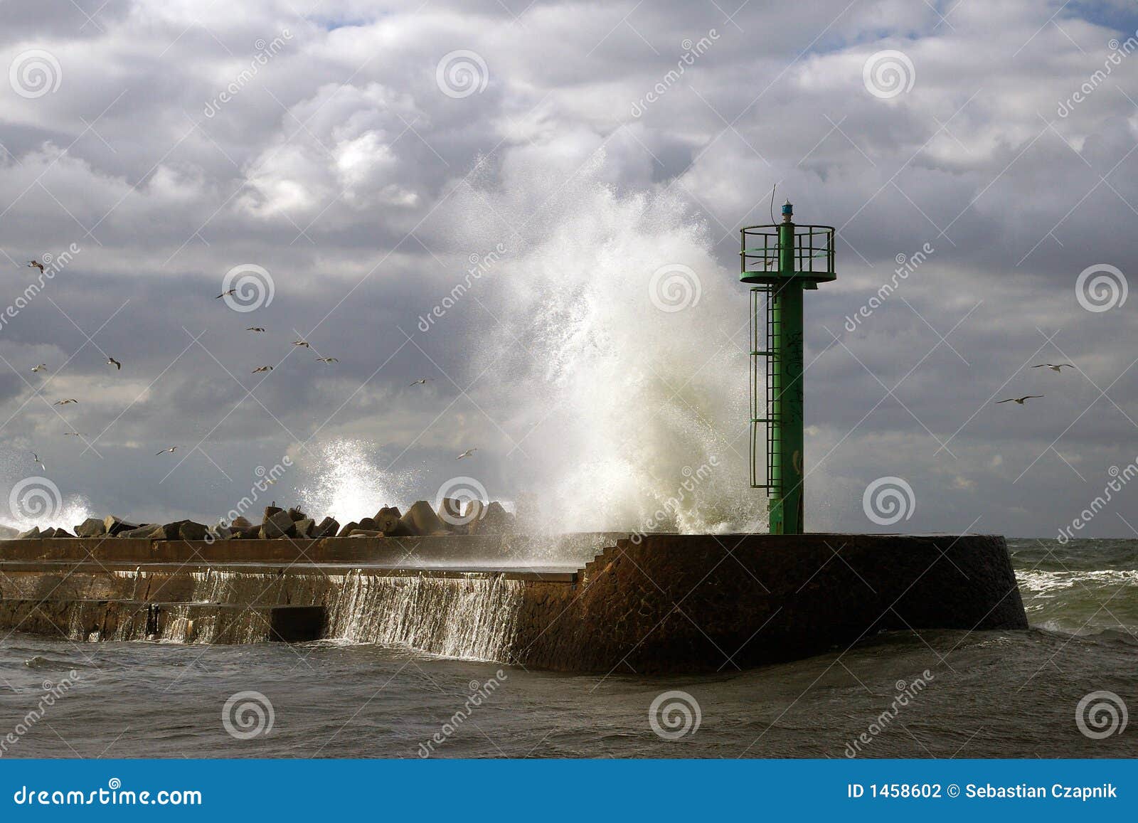 Baltic storm stock photo. Image of poland, wave, cloudy - 1458602