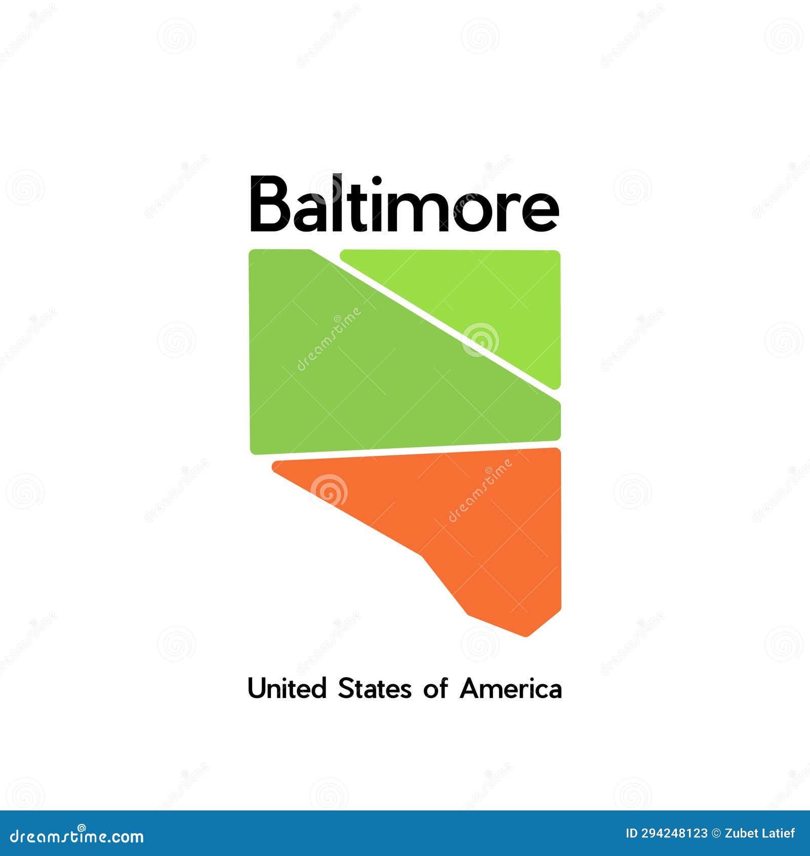 Baltimore City Map Geometric Simple Logo Stock Vector - Illustration of ...