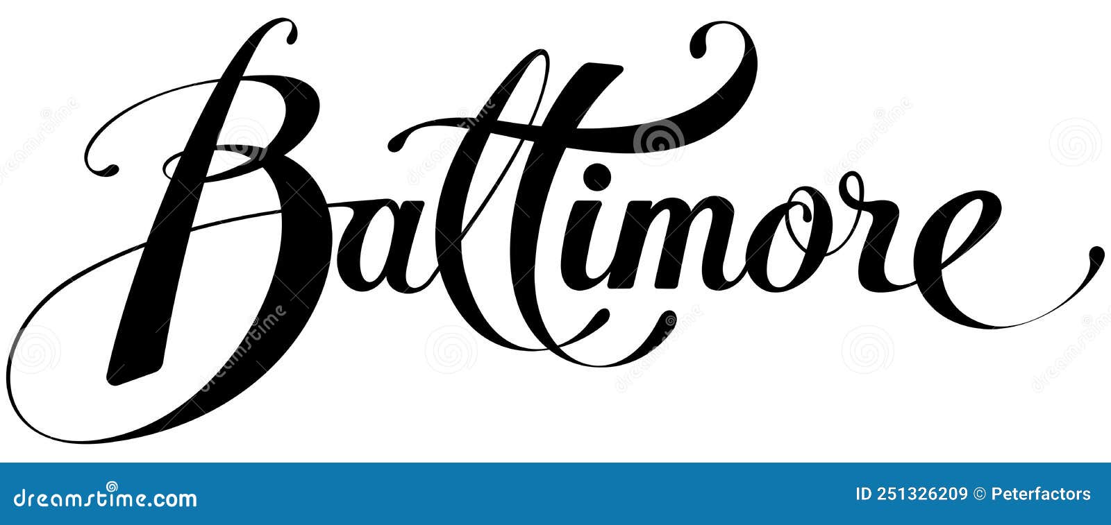 Baltimore - Custom Calligraphy Text Stock Vector - Illustration of ...