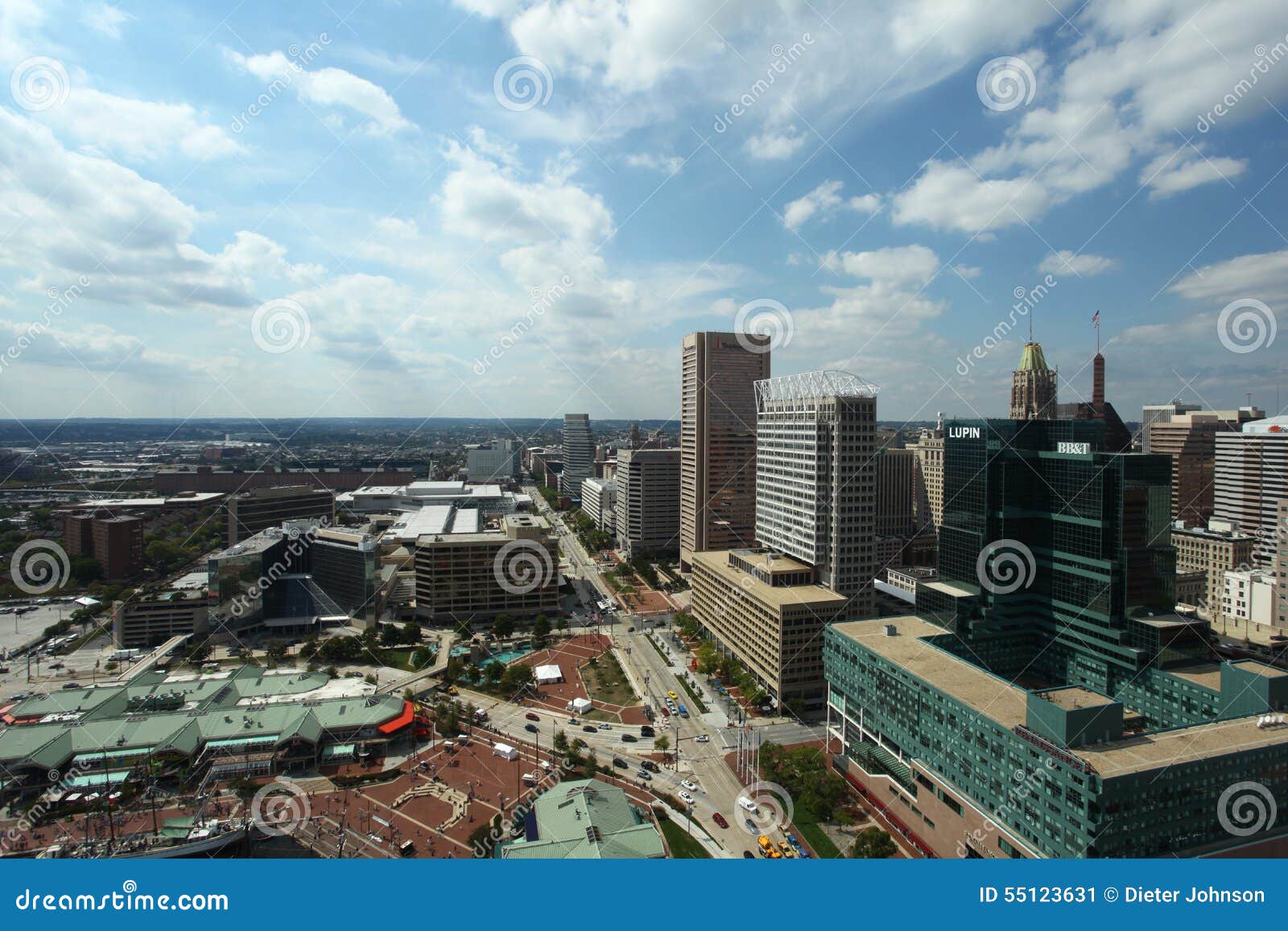 Baltimore Harbor sky line editorial photo. Image of blue - 55123631