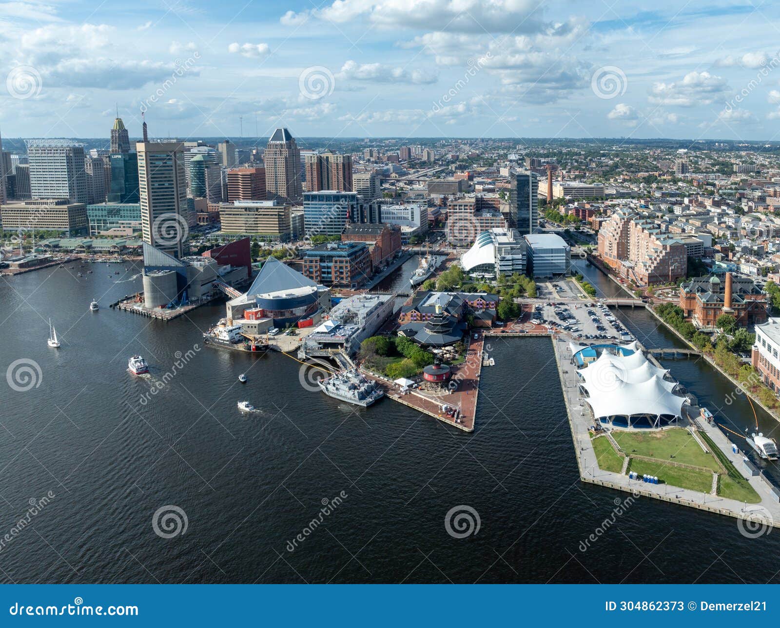 Baltimore Inner Harbor - Maryland Stock Image - Image of landmark, city ...