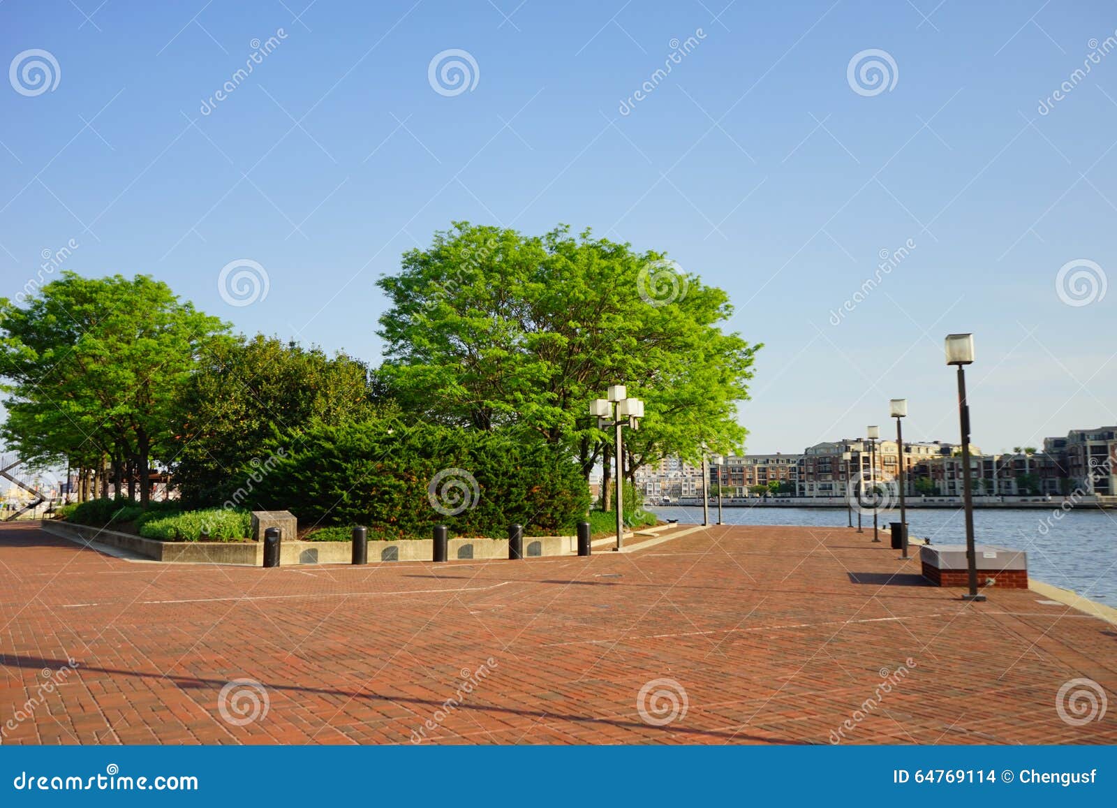 Baltimore Inner Harbor Park Stock Photo - Image of buildings ...