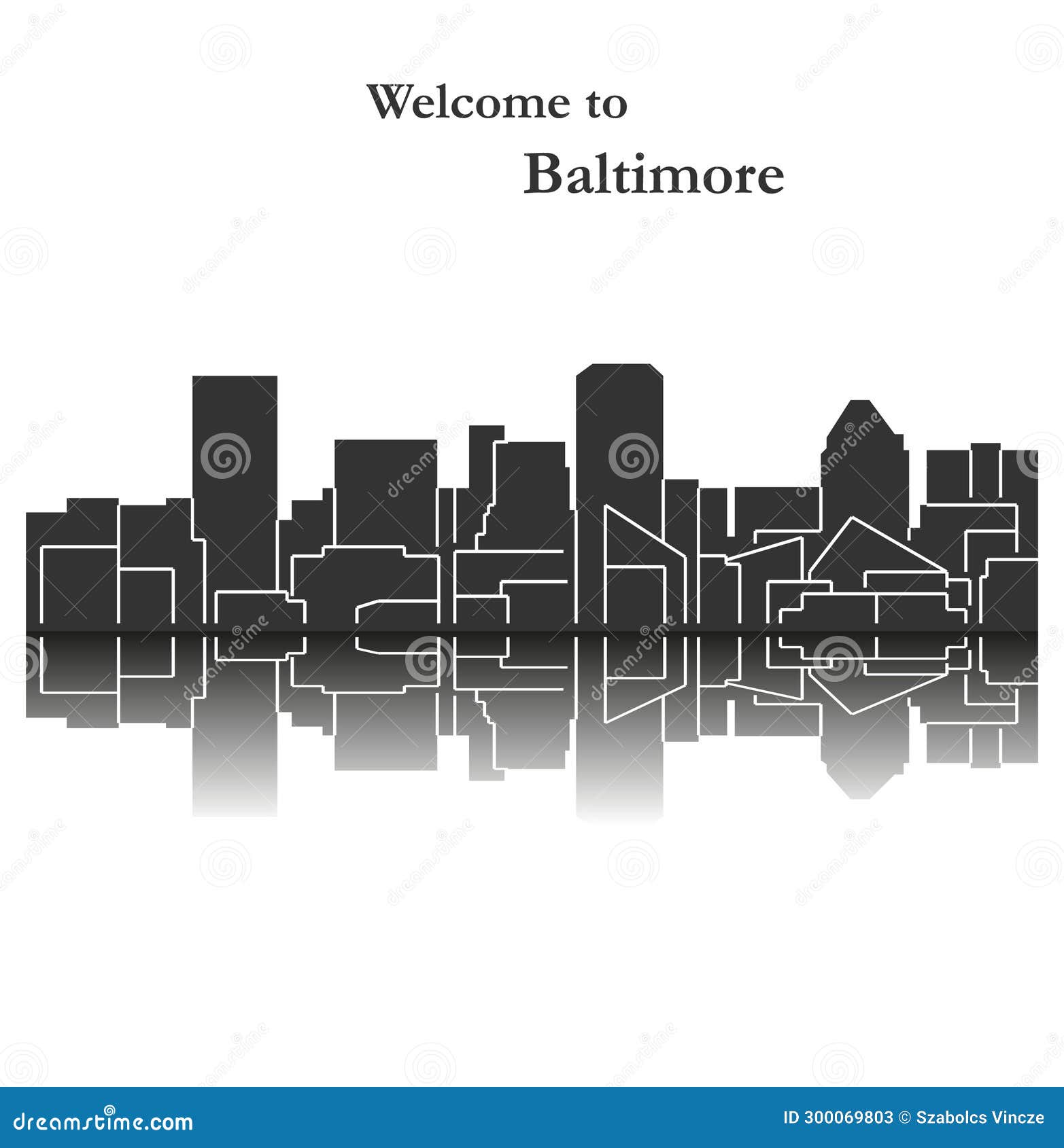 Baltimore, Maryland City Silhouette Stock Vector - Illustration of ...