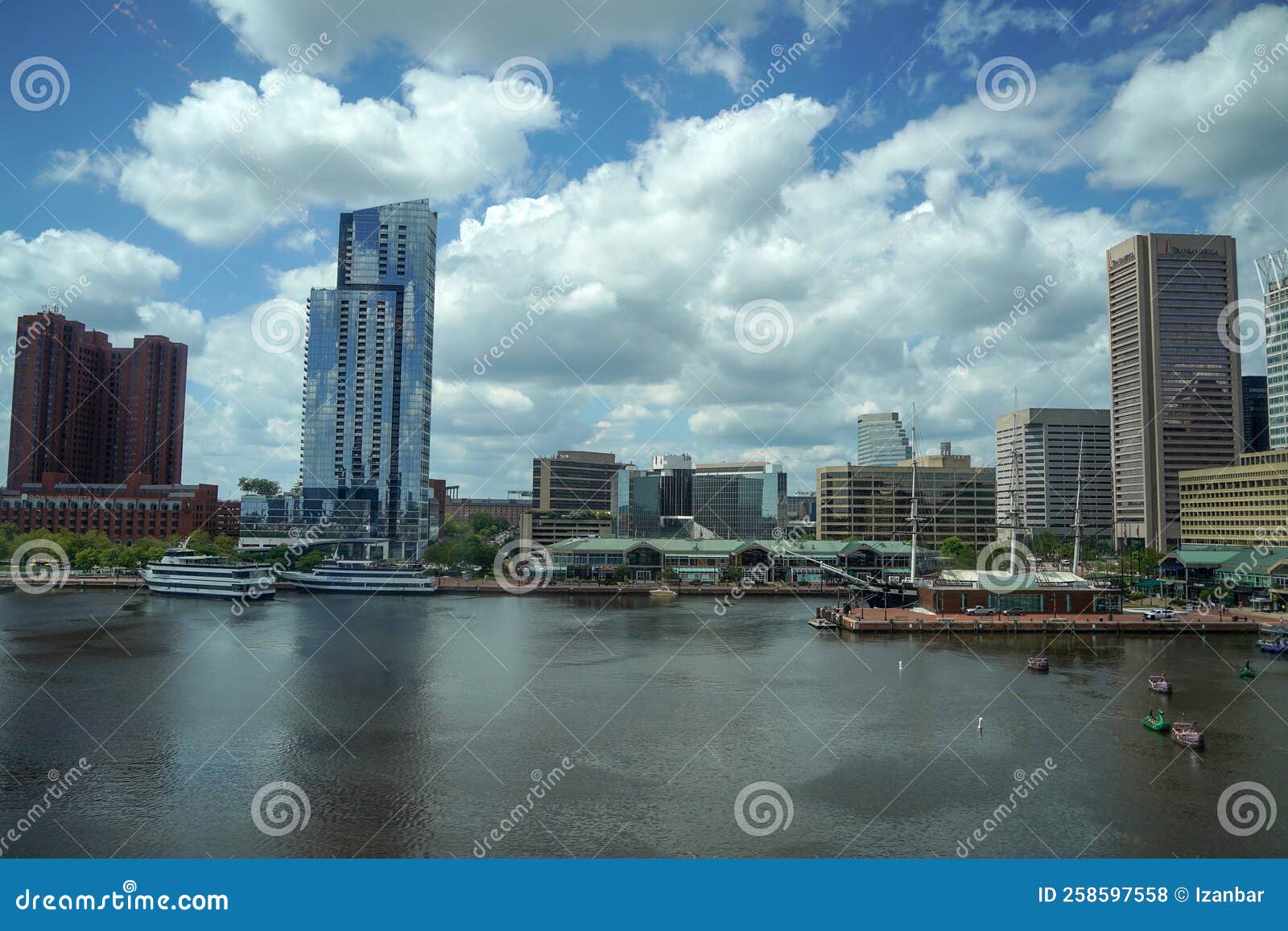 Baltimore Maryland Inner Harbor View Stock Photo - Image of street ...