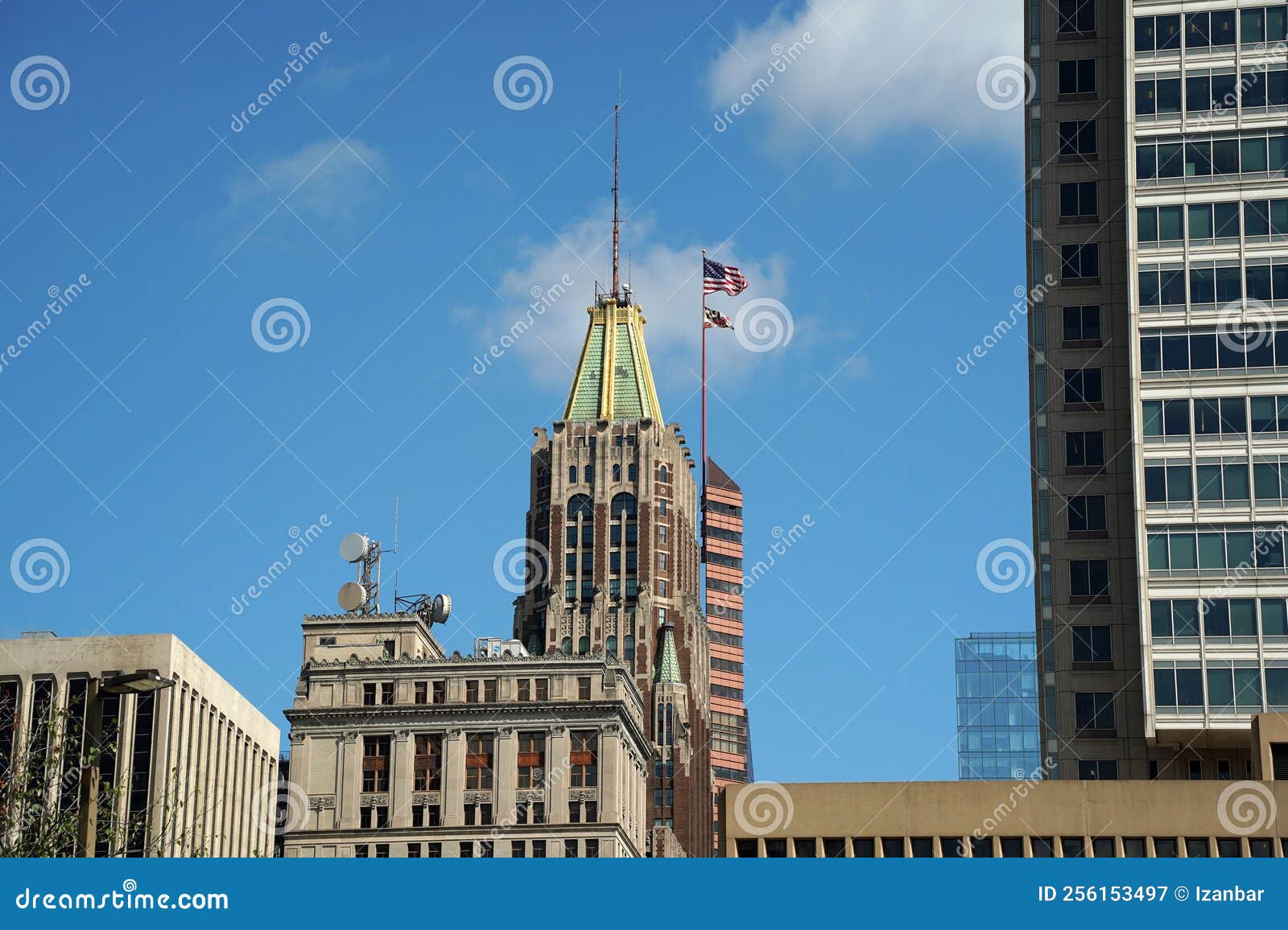 Baltimore Maryland Skyscrapers Detail of Stock Image - Image of filter ...