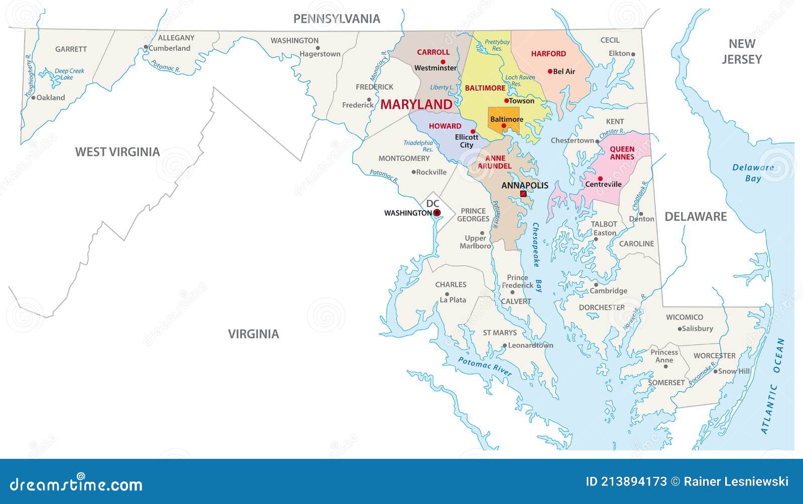 Baltimore Metropolitan Area Vector Map, Maryland, USA Stock Vector ...
