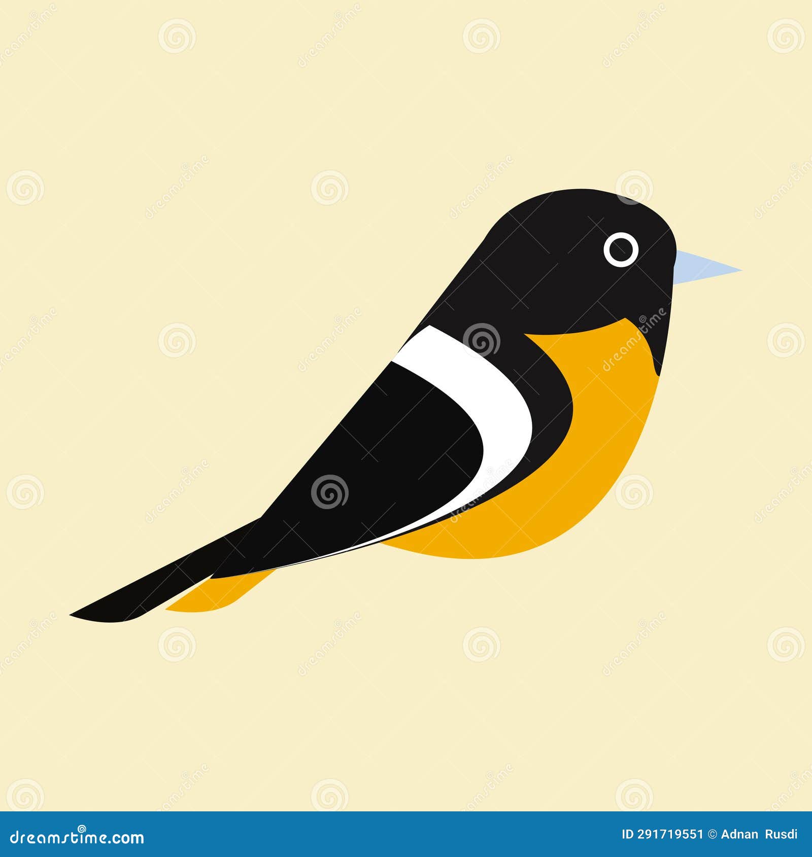 Baltimore Oriole Bird Flat Design Vector Illustration. Bird Logo Stock ...