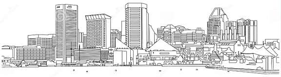 Baltimore-skyline-sketch stock vector. Illustration of urban - 31854730