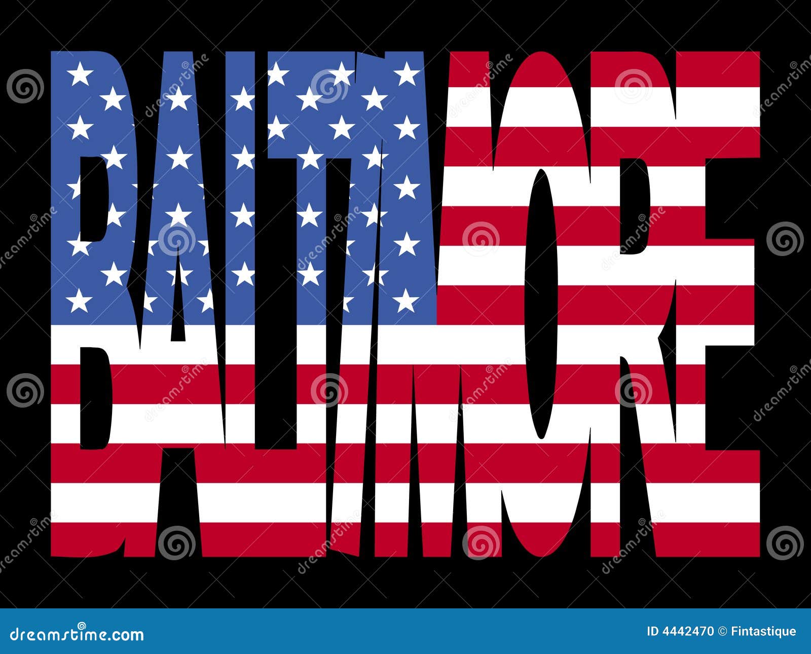 Baltimore text with flag stock vector. Illustration of silhouette - 4442470