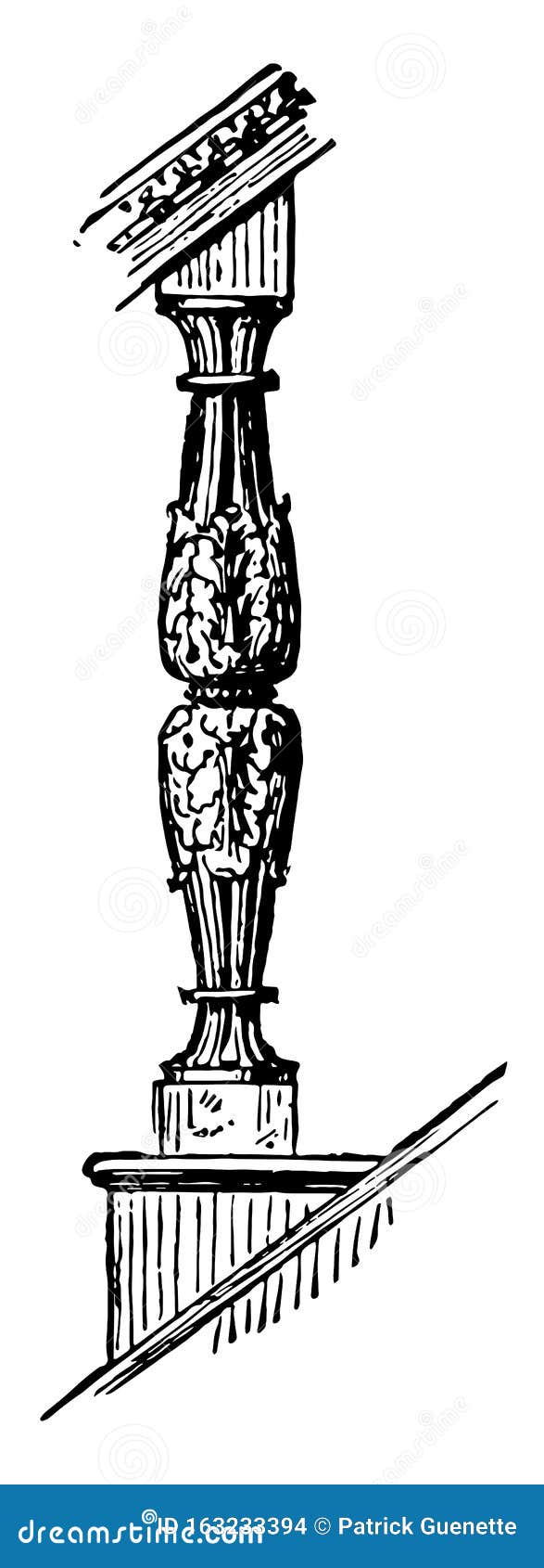 A Decorative Set Of Baluster Columns In A Detailed Architectural Style ...