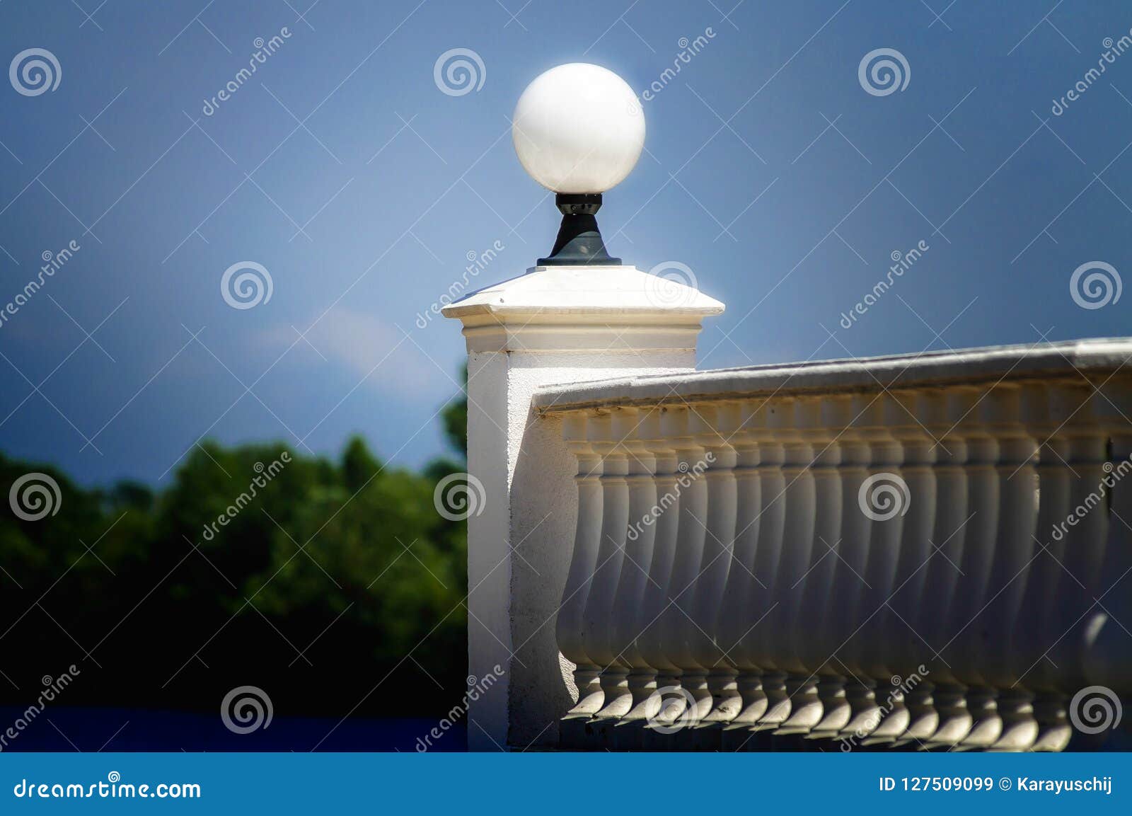 A Baluster with Spherical Lamp Stock Image - Image of classical ...