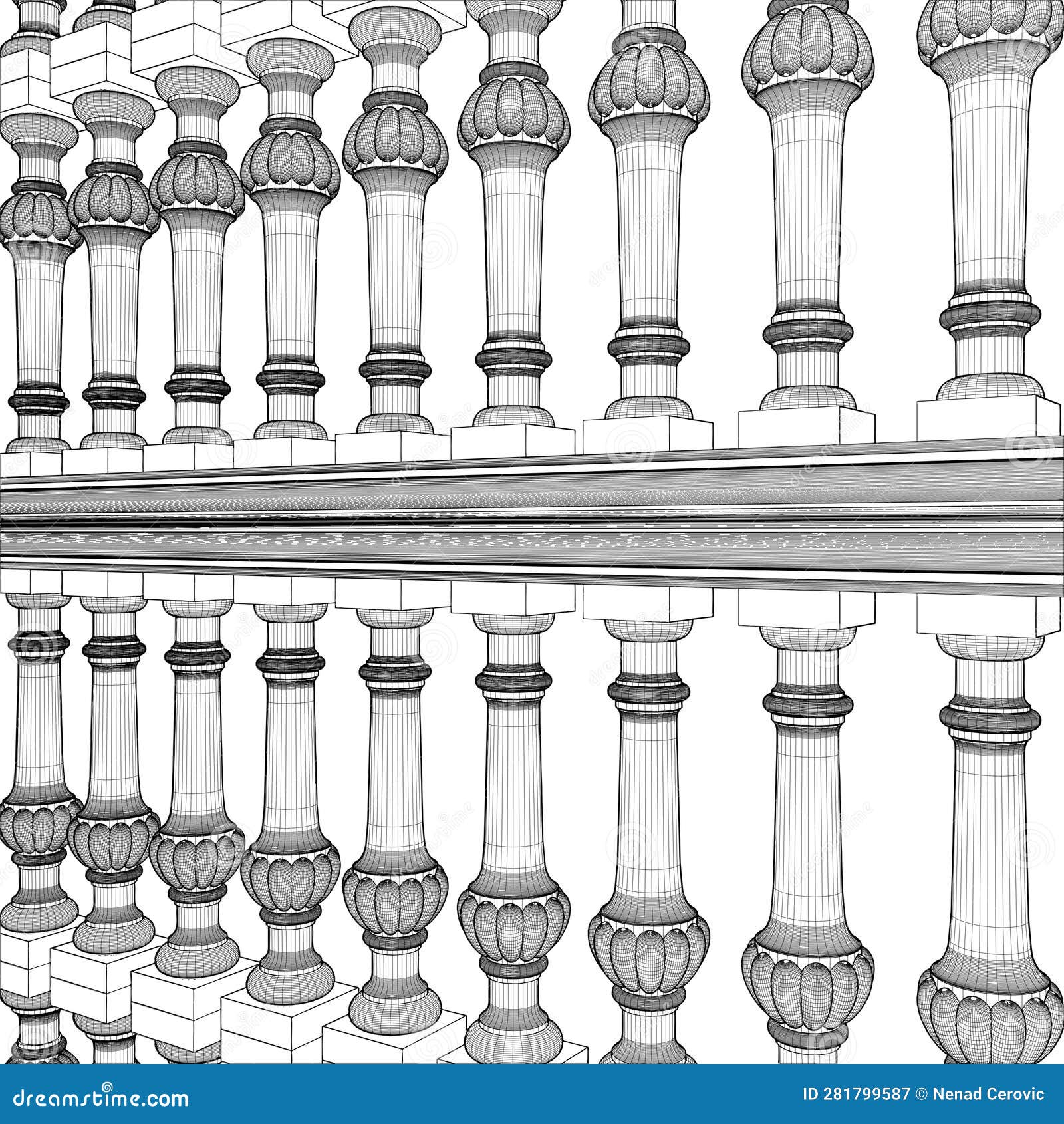 Baluster Railing Vector. Illustration Isolated on White Background ...
